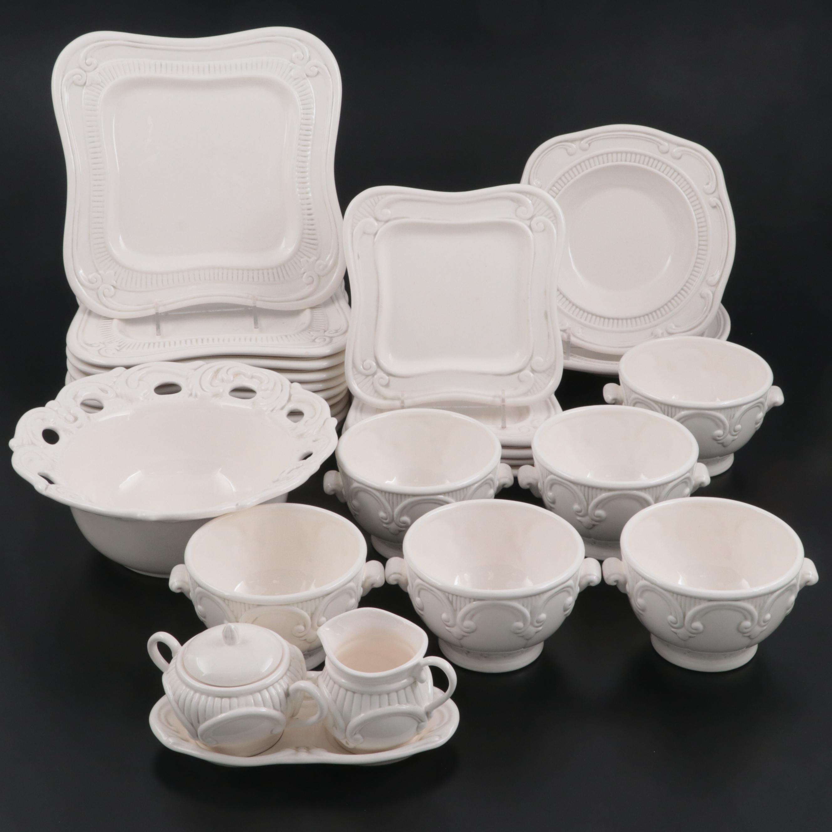 The Cellar Macy's Square Plate White Ceramic Dinnerware | EBTH