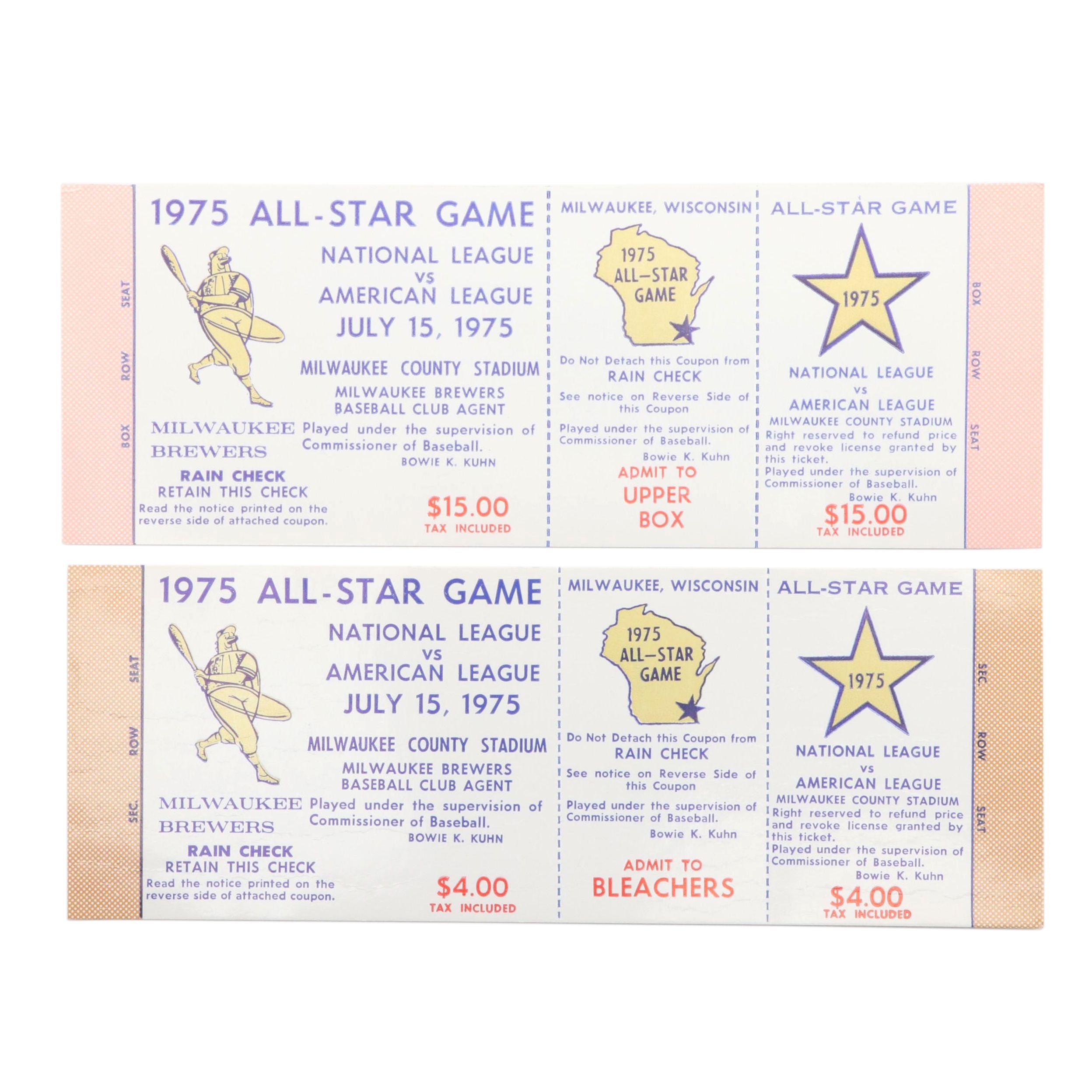 1975 MLB Hank Aaron's Last All-Star Game Tickets | EBTH