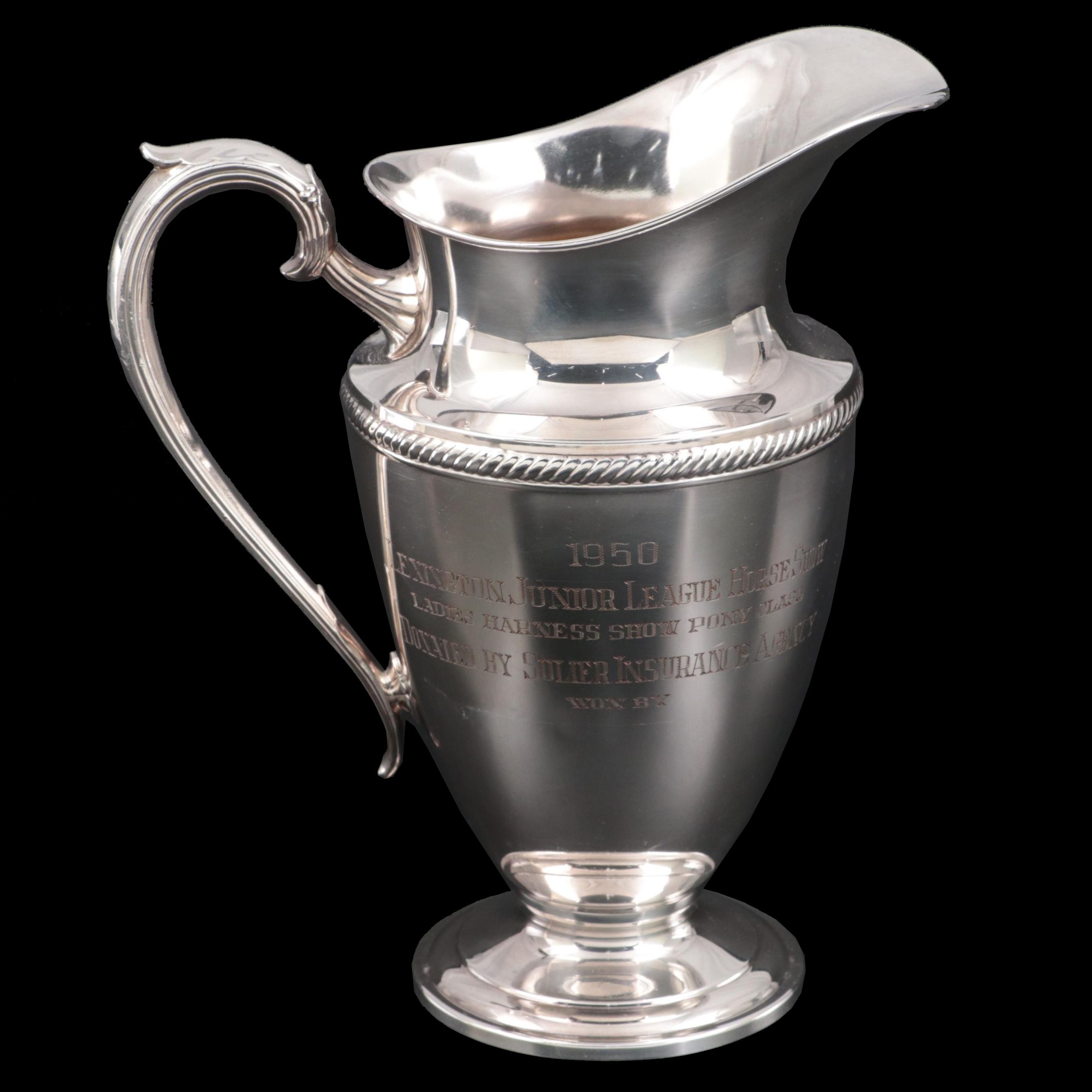 International "Castleton" Silver Plate Horse Show Trophy Water Pitcher ...
