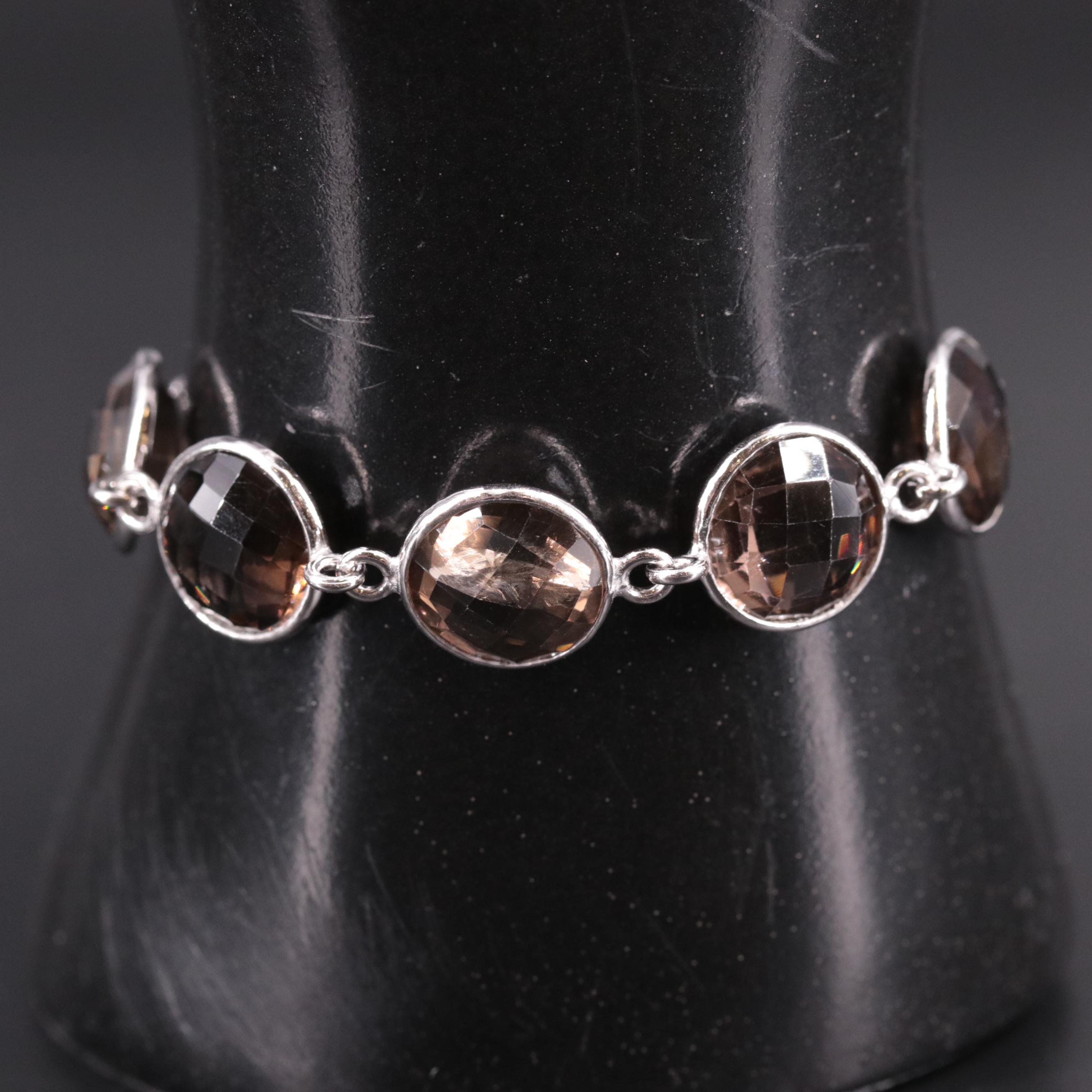 Sterling Silver Gemstone Bracelet | EBTH