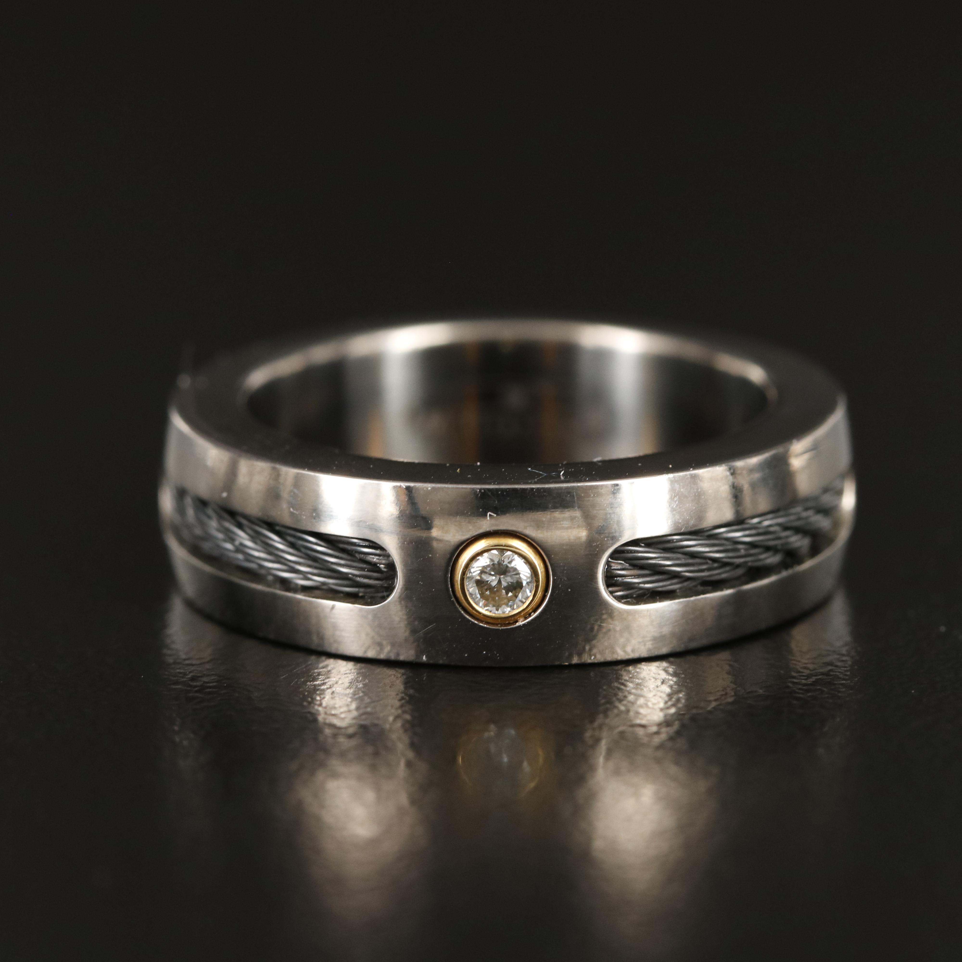 Edward Mirell for STI Spectore Titanium Diamond Band with 18K Accent | EBTH