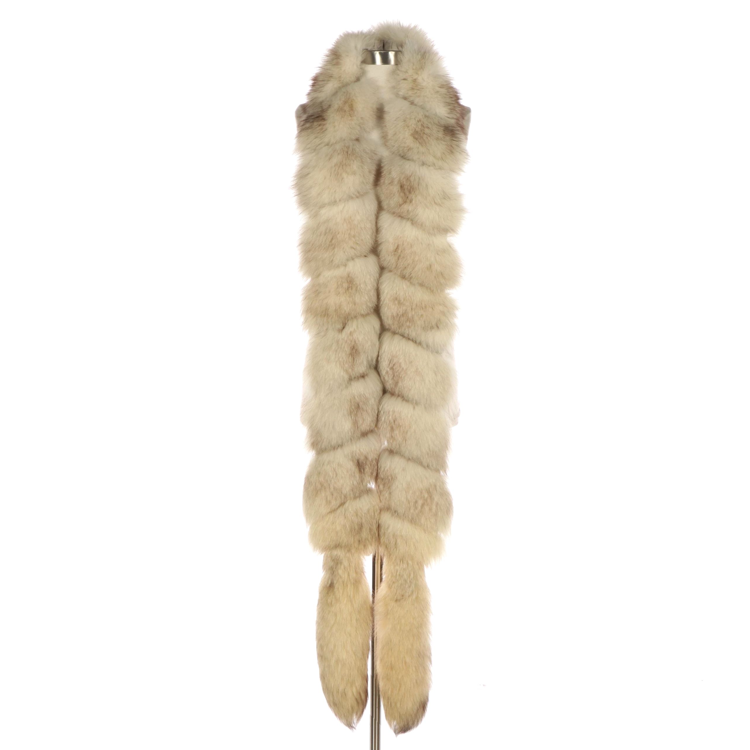 Long Fox Fur Stole/Scarf with Tails | EBTH