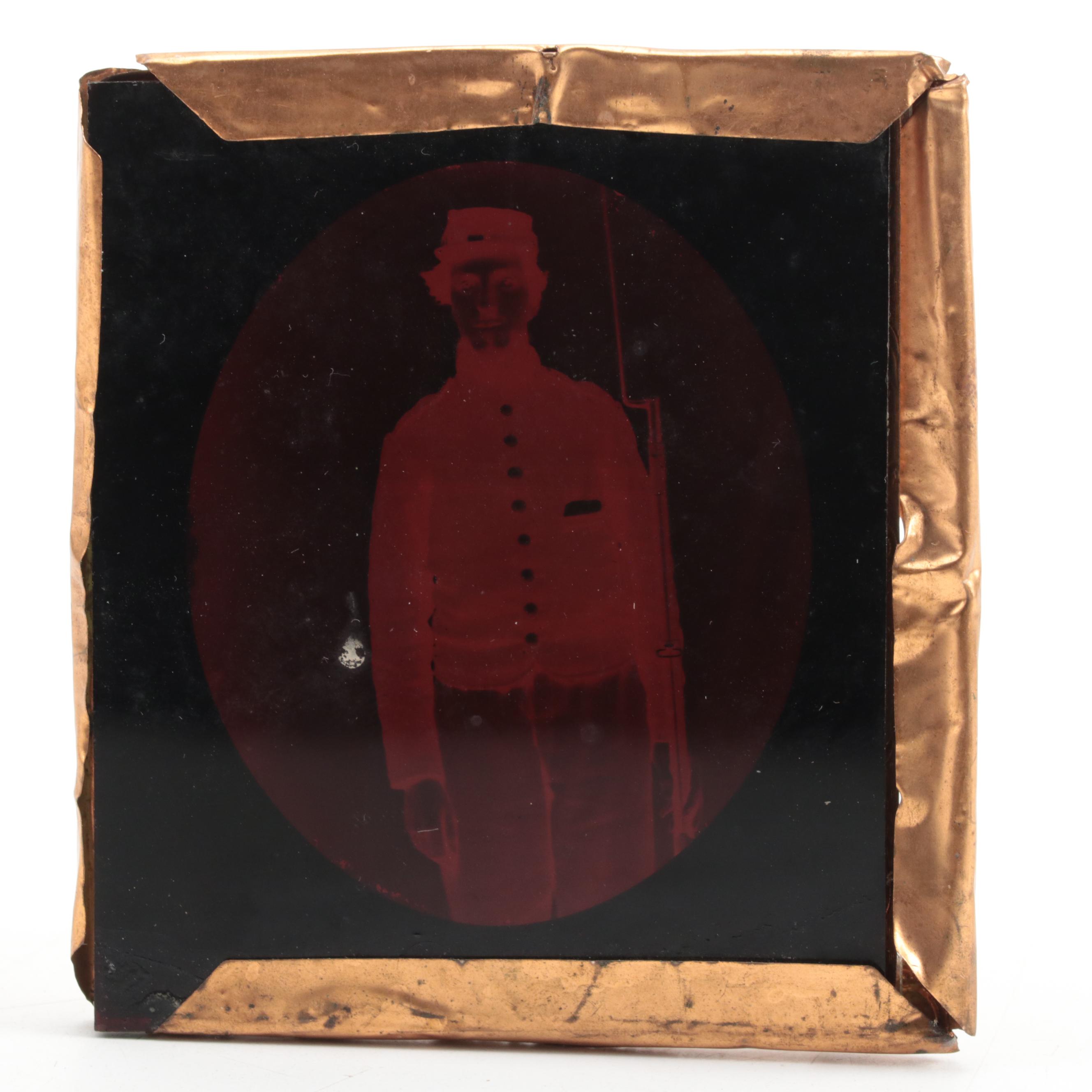 Civil War Era Ambrotype of Union Soldier in Gilt Metal Frame | EBTH