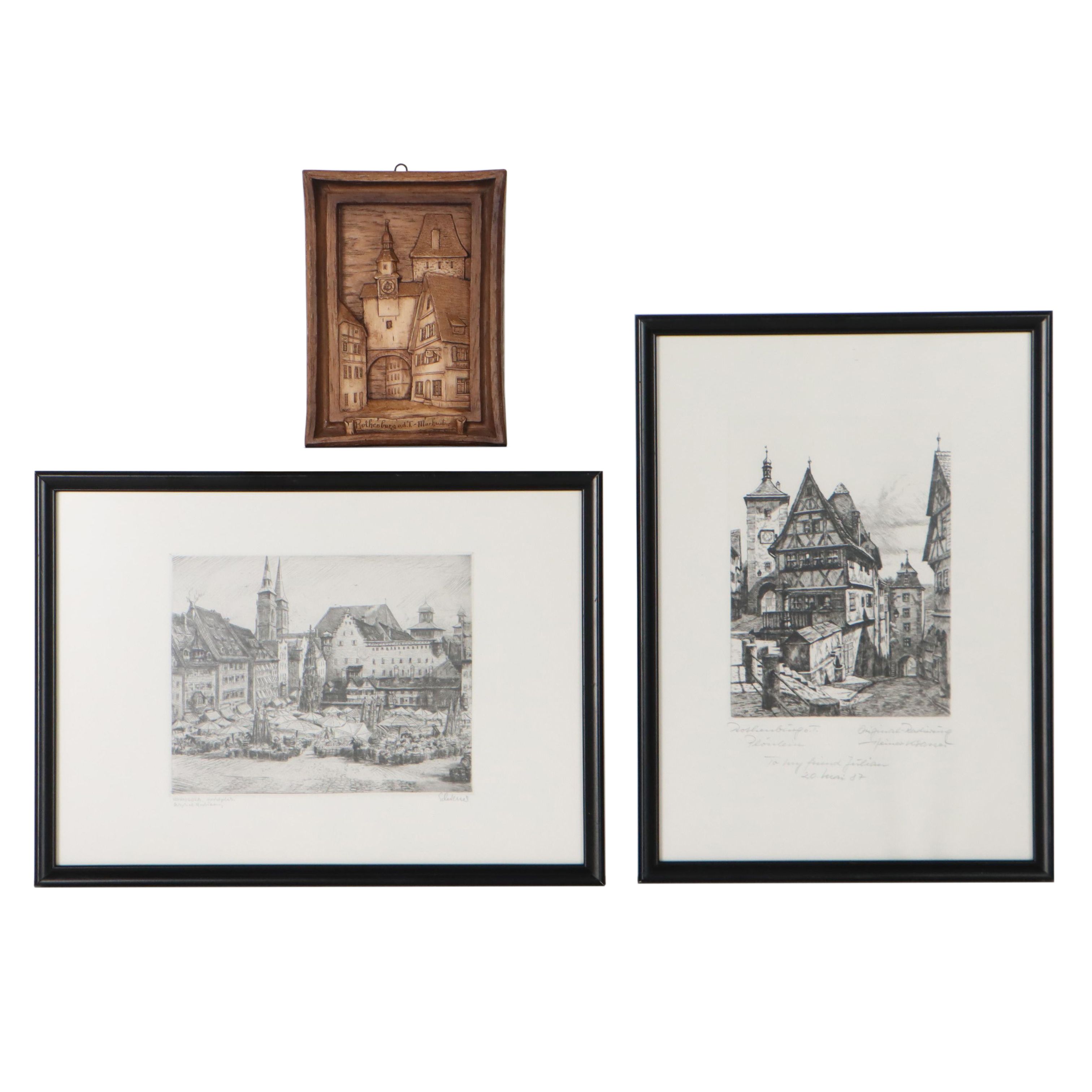 Etchings of German Street Scenes, More | EBTH