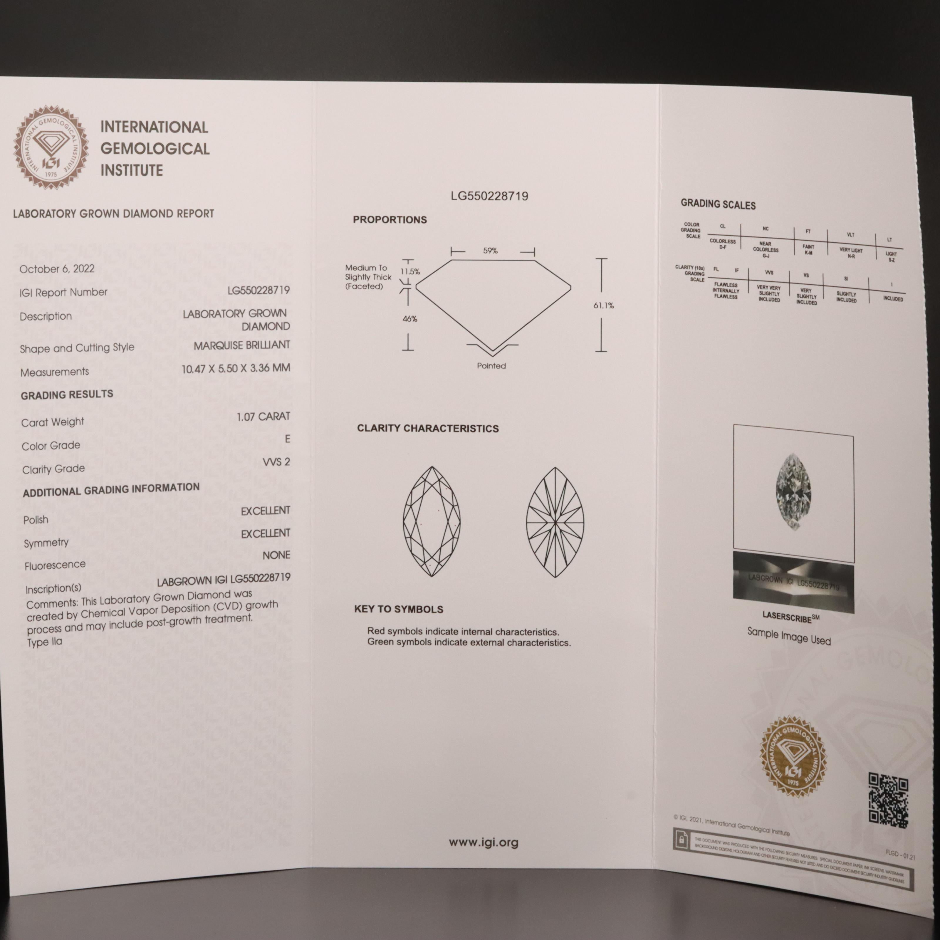 Loose 1.07 CT Lab Grown Diamond with IGI Report | EBTH