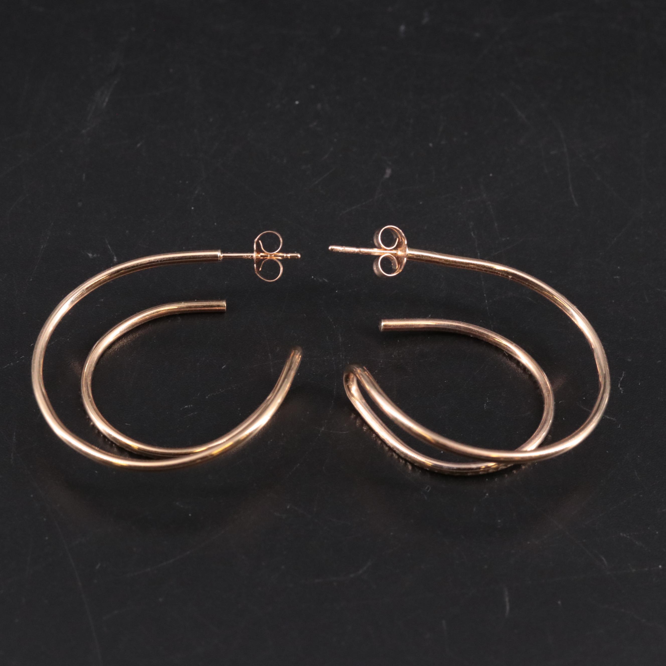 10K Half Hoop Earrings | EBTH