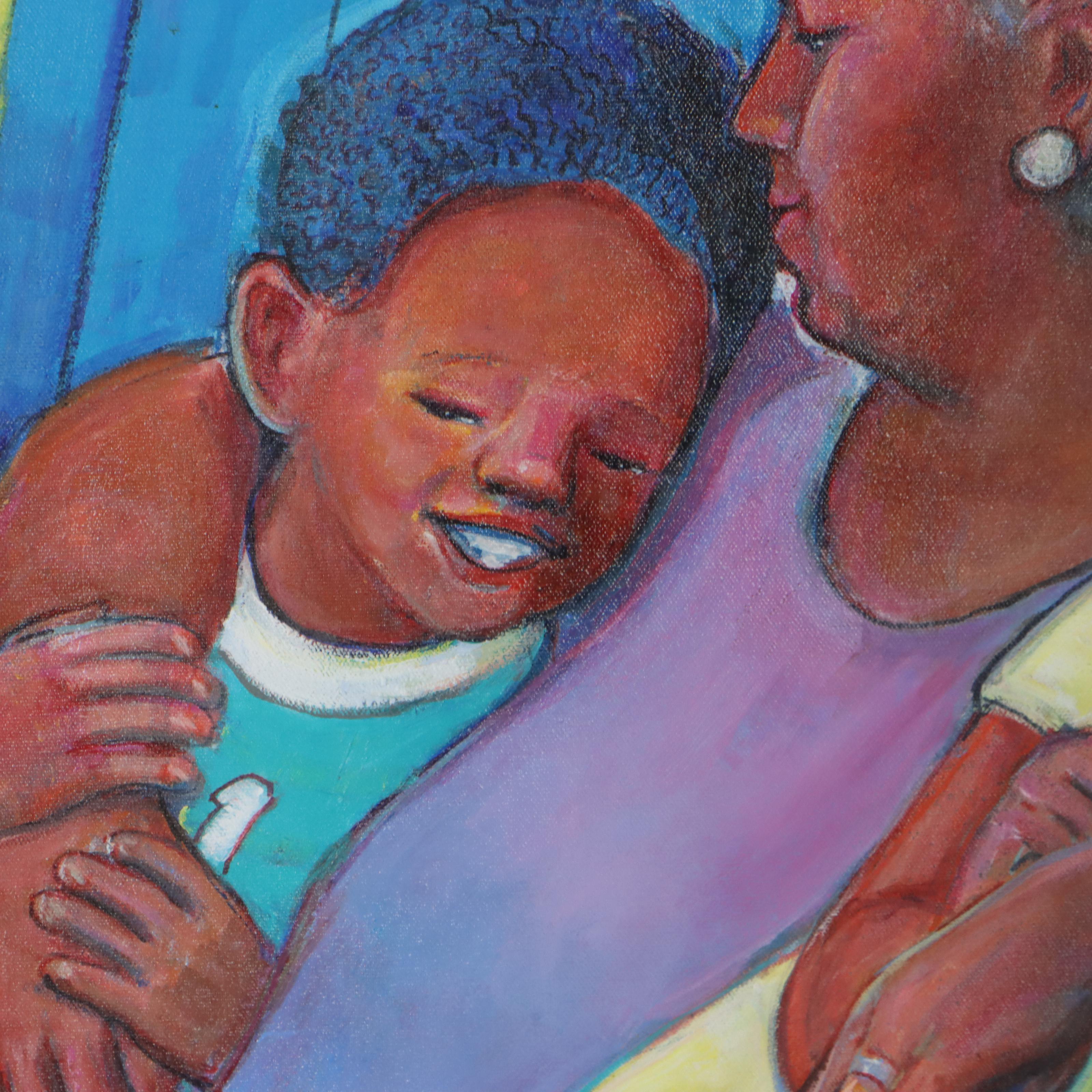 Billy Dee Williams Oil Painting of Family, Late 20th Century | EBTH