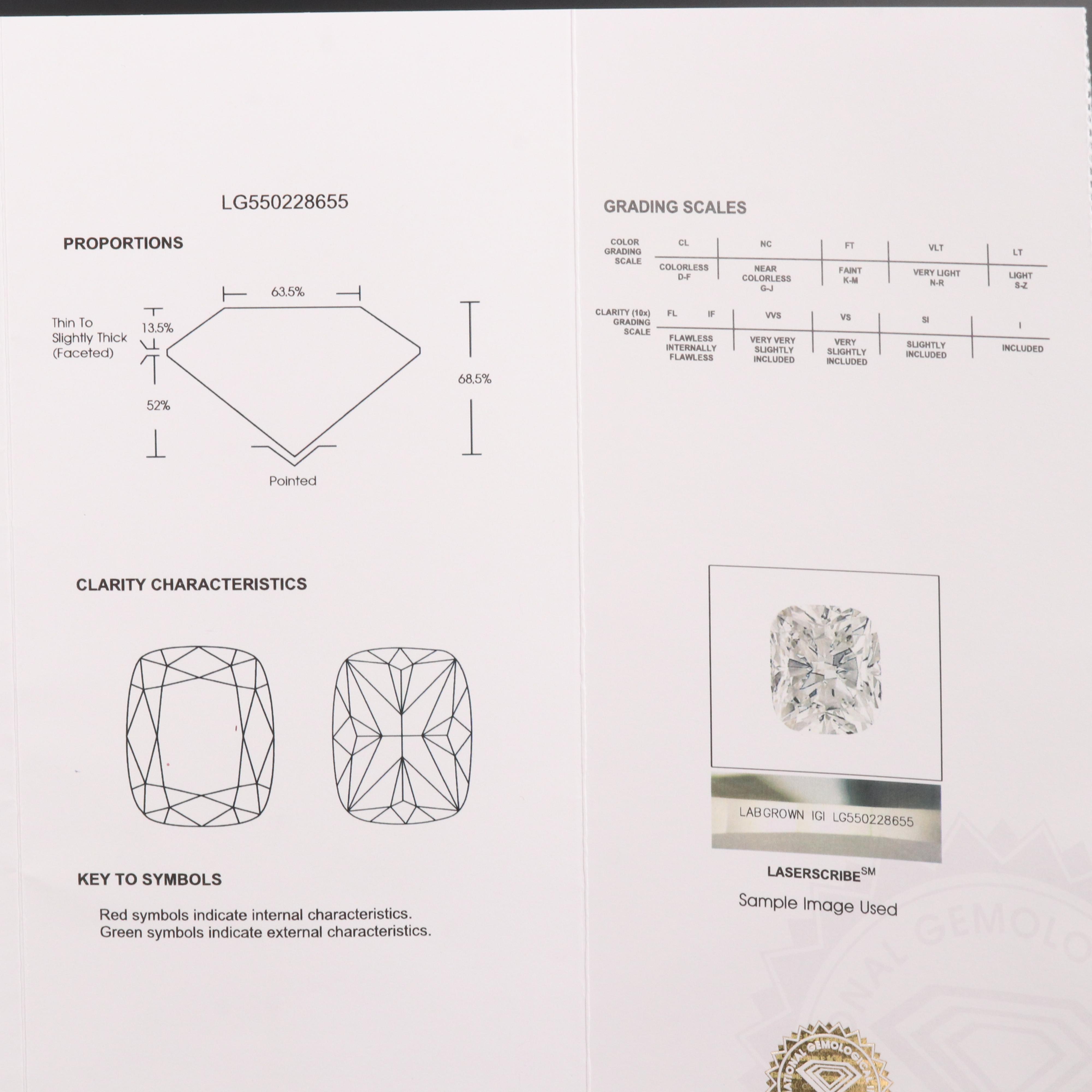 Loose 1.67 CT Lab Grown Diamond with IGI Report | EBTH