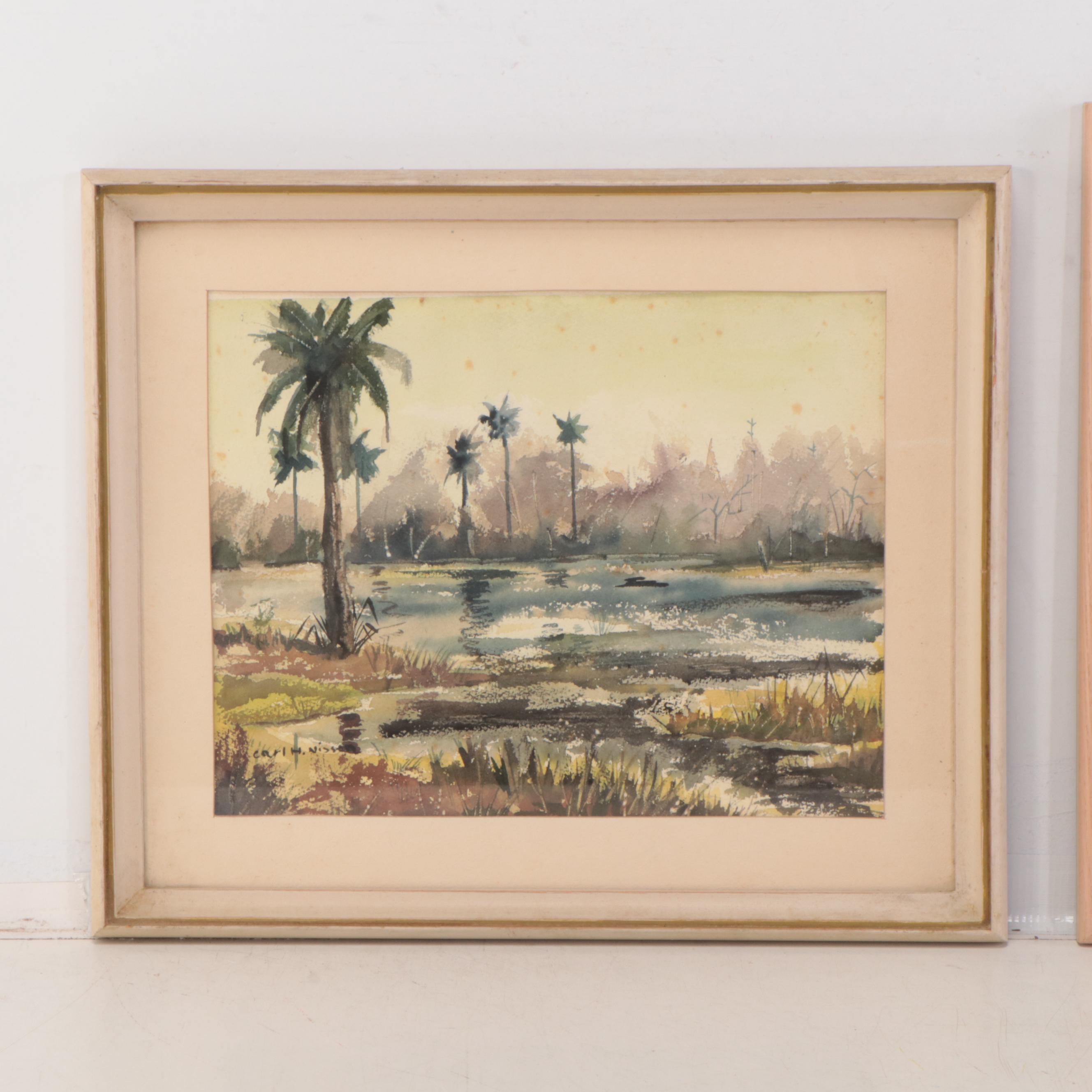 Tropical Landscape Watercolor Paintings by Carl Nissen and Mary Zuill ...