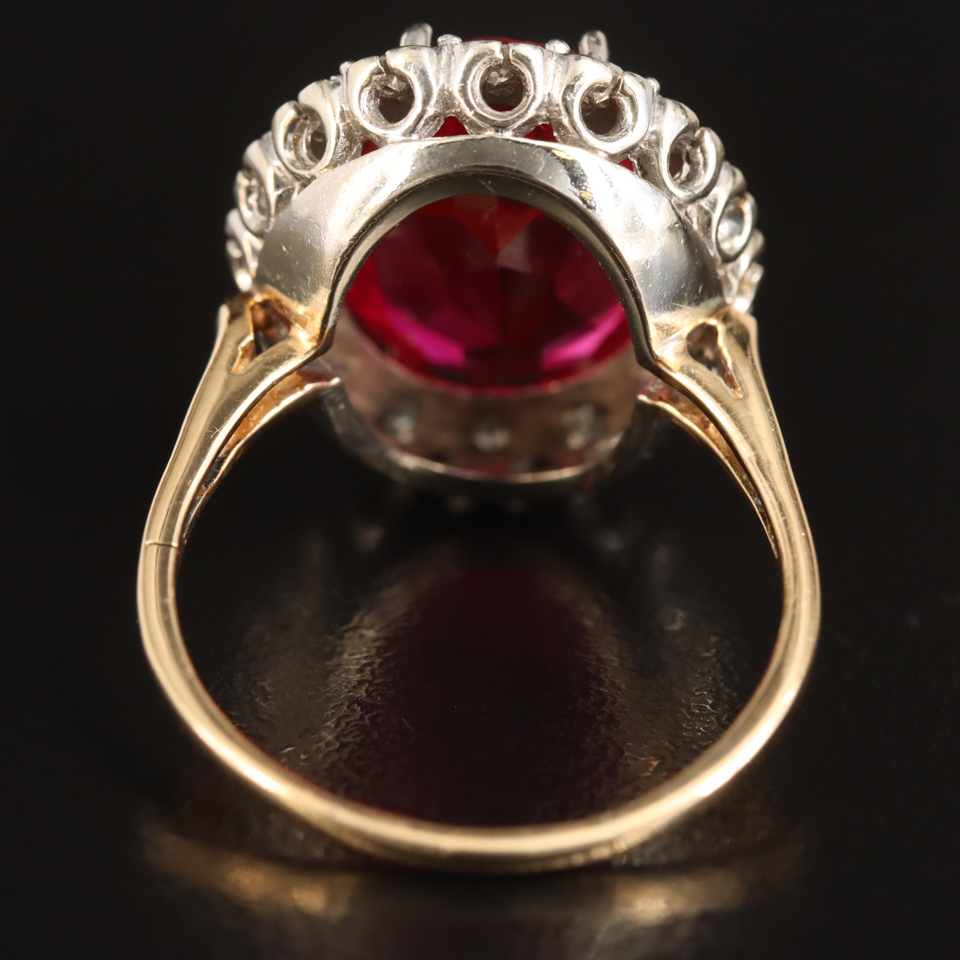 14K Ruby Ring with Diamond Halo | EBTH