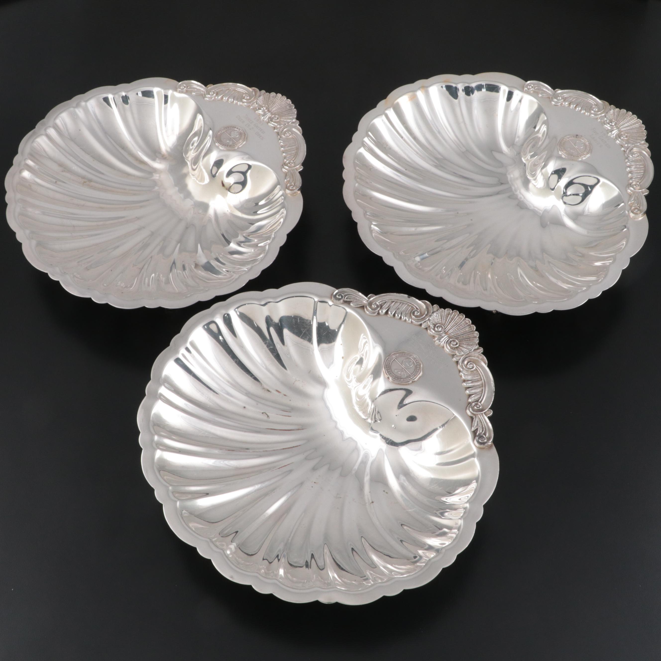 Dodge Silver Plate Horse Show Trophy Shell Form Serving Dishes, Mid ...