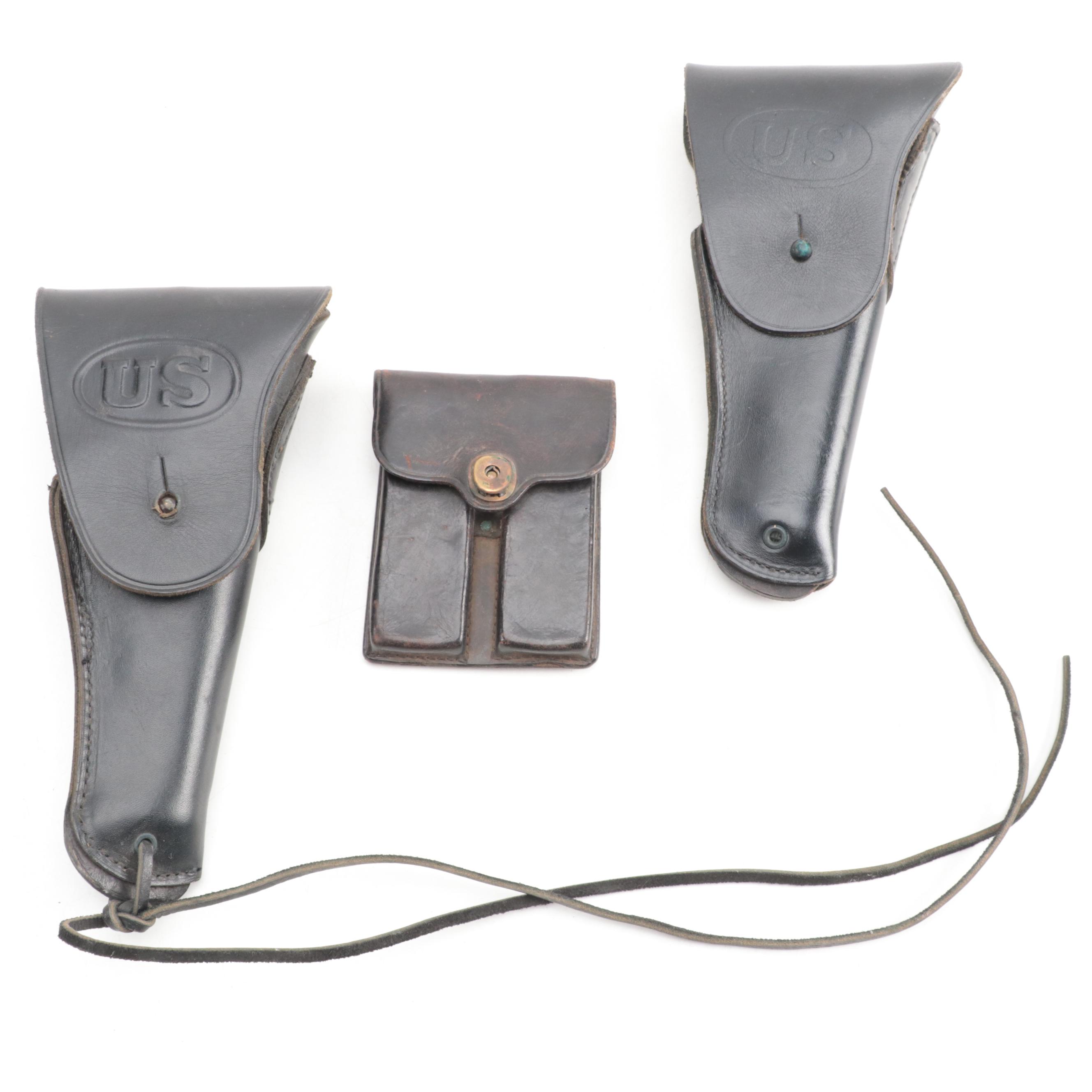 US Army Vietnam Era Model 1916 Gun Holsters with Post WW2 Era Magazine ...