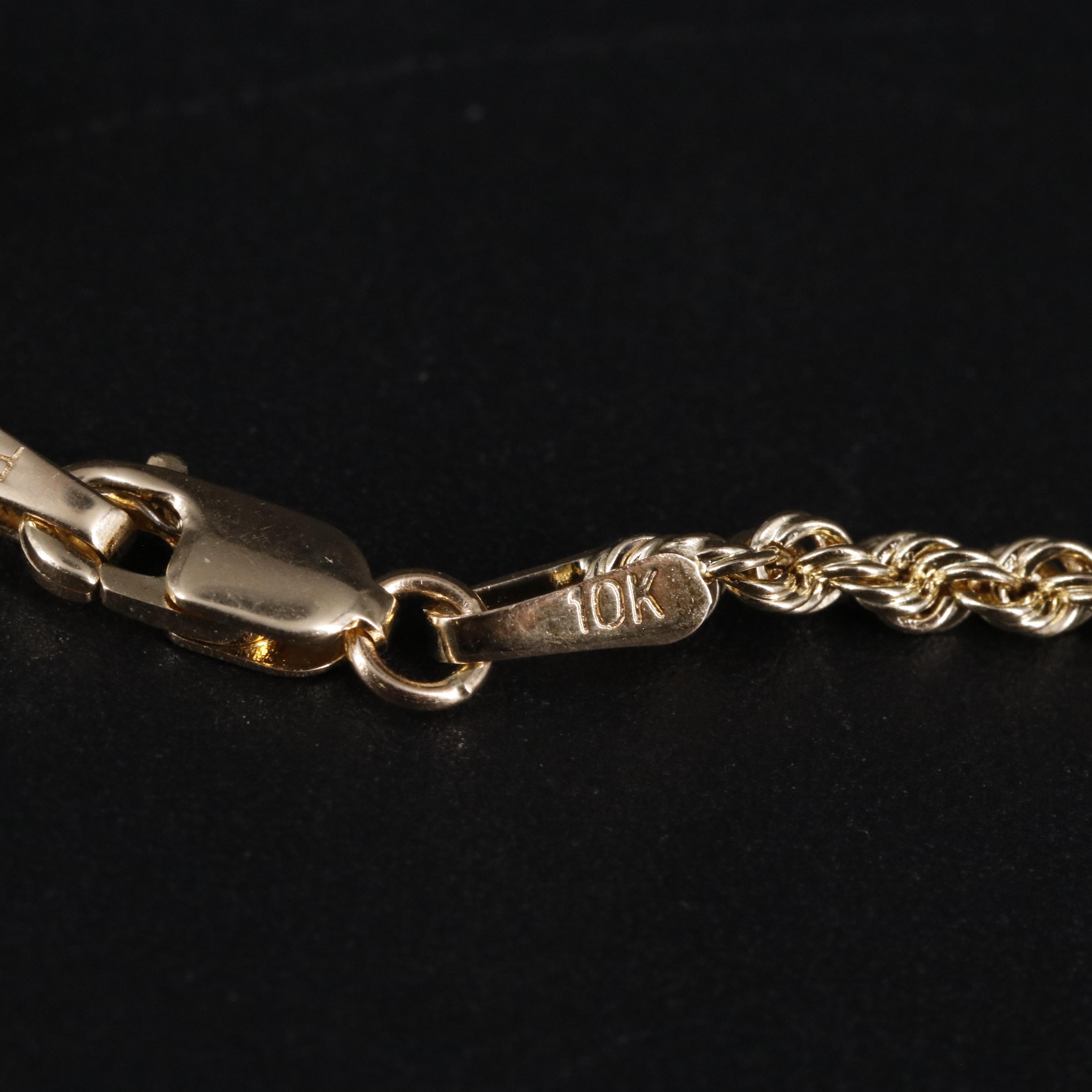 10K French Rope Chain Necklace | EBTH