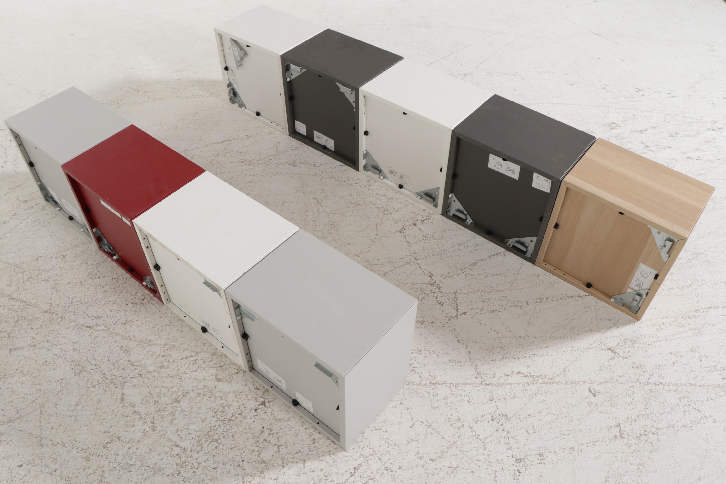 IKEA "Eket" Cube Storage System with White Laminate Tower Bookcase | EBTH