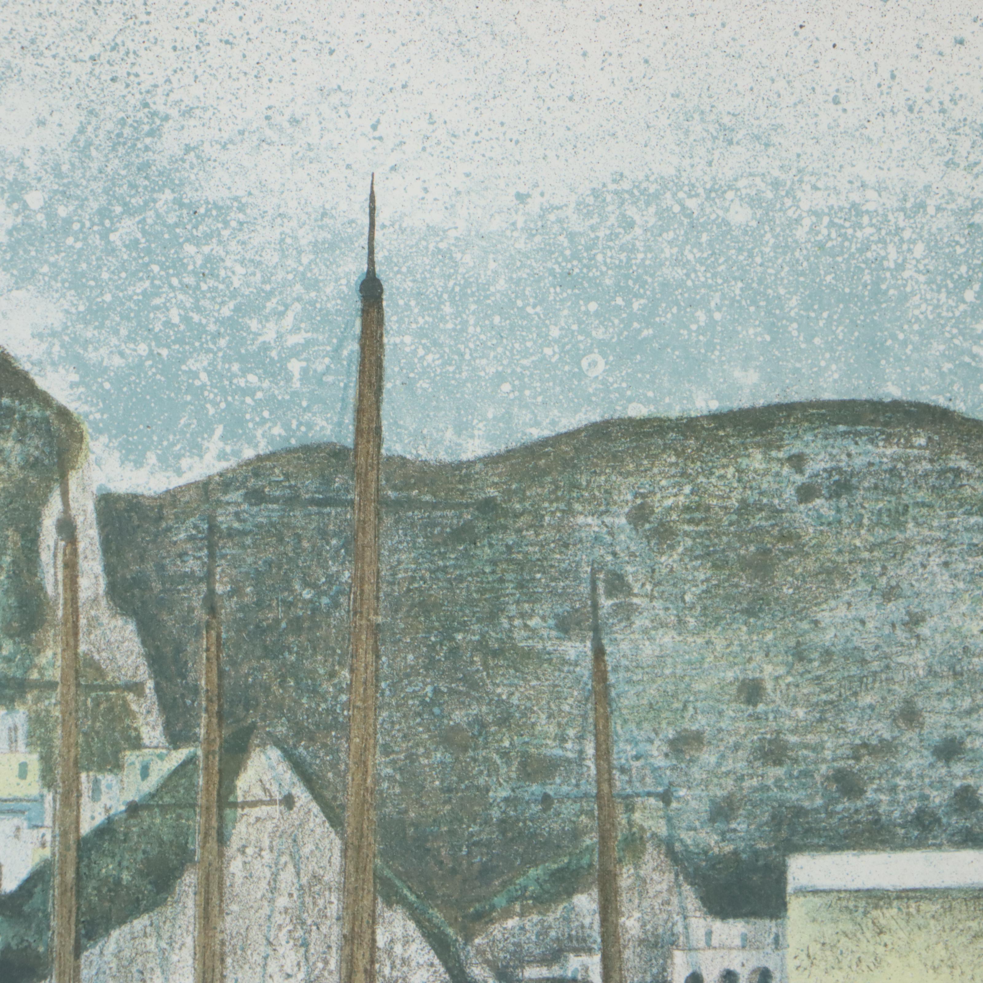 Herbert Breiter Village Scape Lithograph, 1969 | EBTH