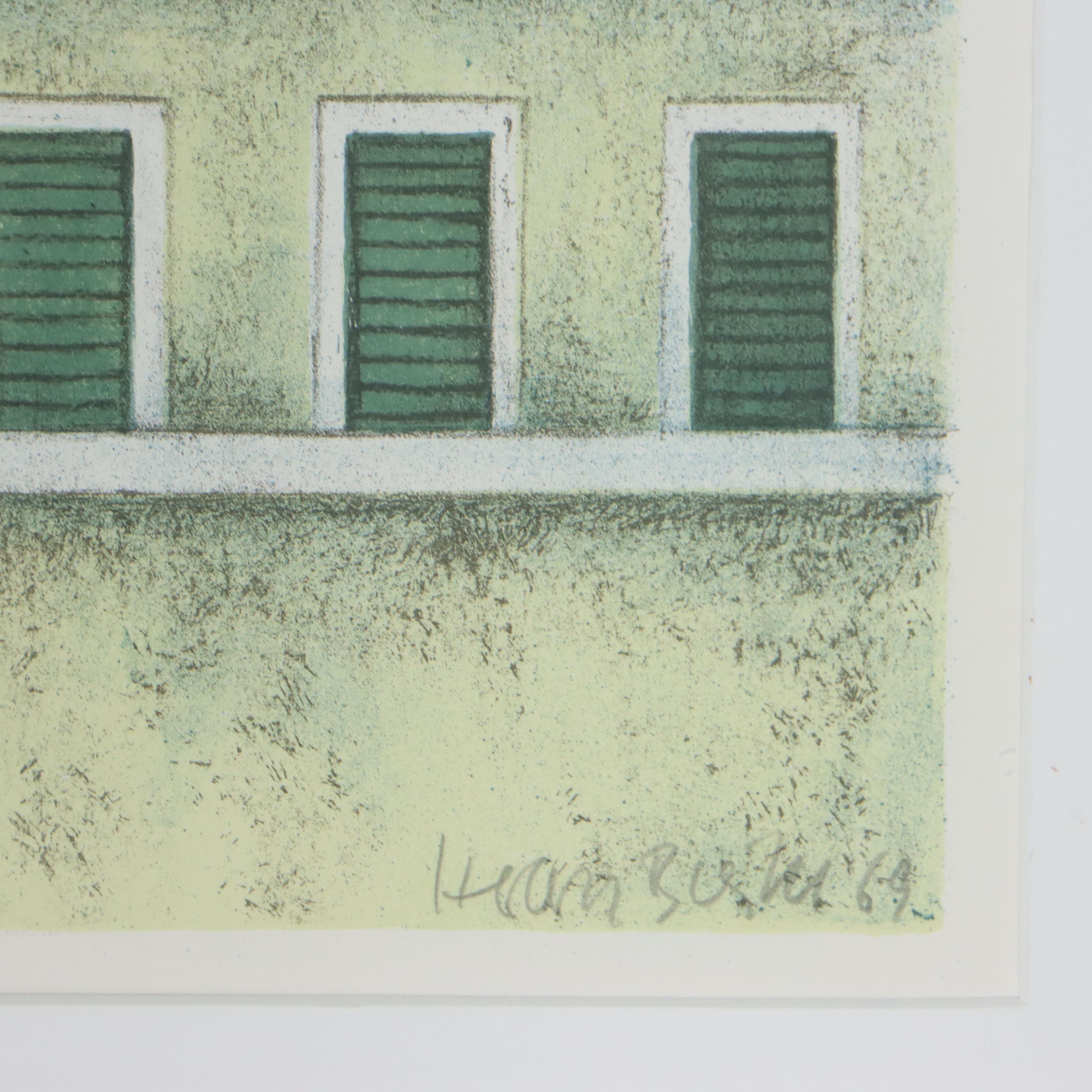 Herbert Breiter Village Scape Lithograph, 1969 | EBTH