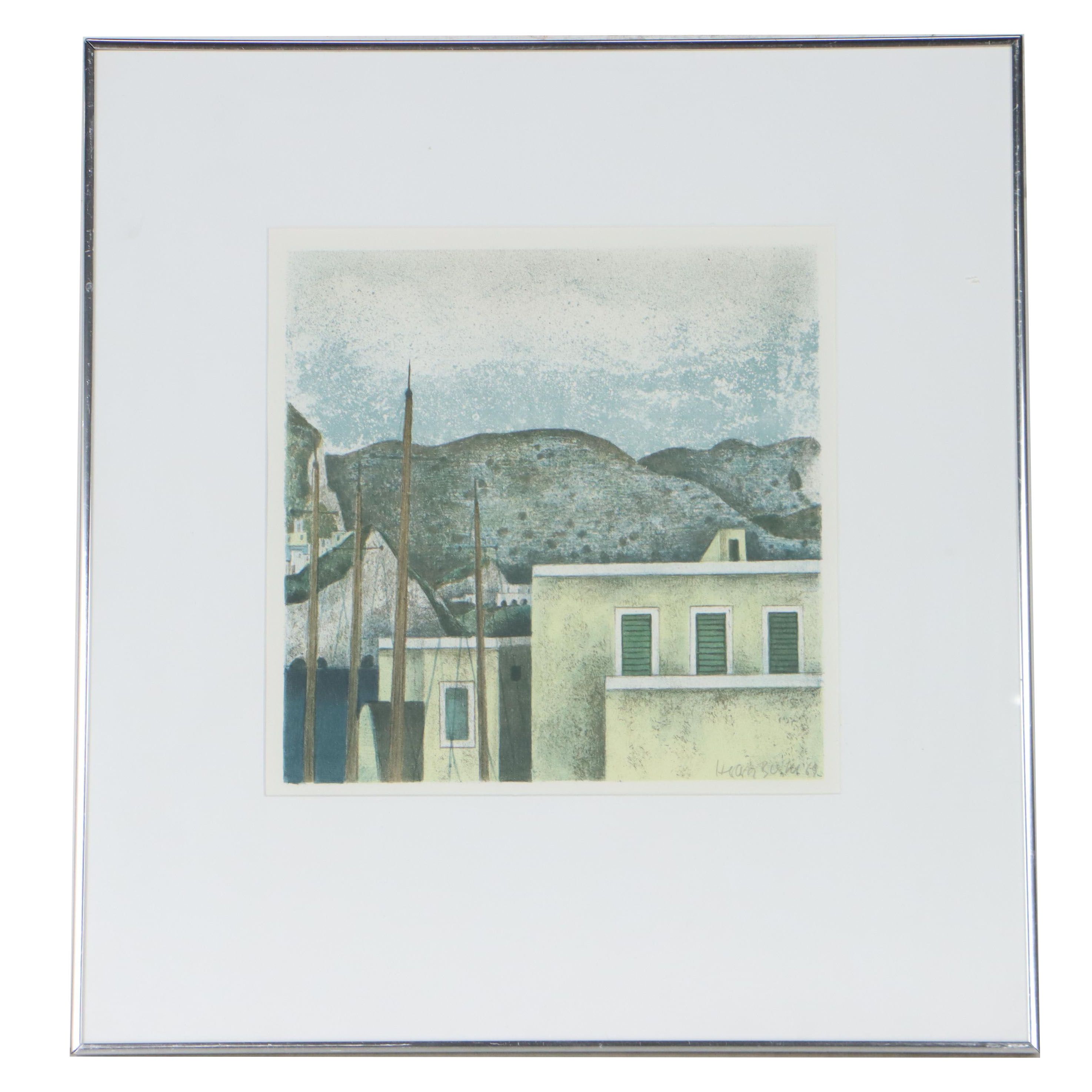 Herbert Breiter Village Scape Lithograph, 1969 | EBTH