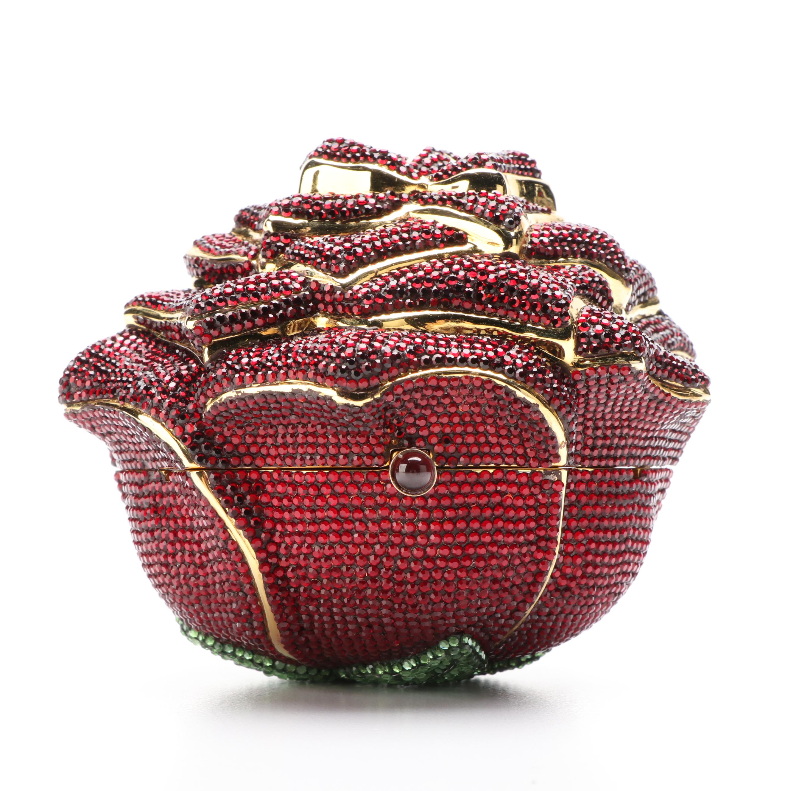 Judith Leiber Rose Minaudière in Swarovski Full Crystals with ...
