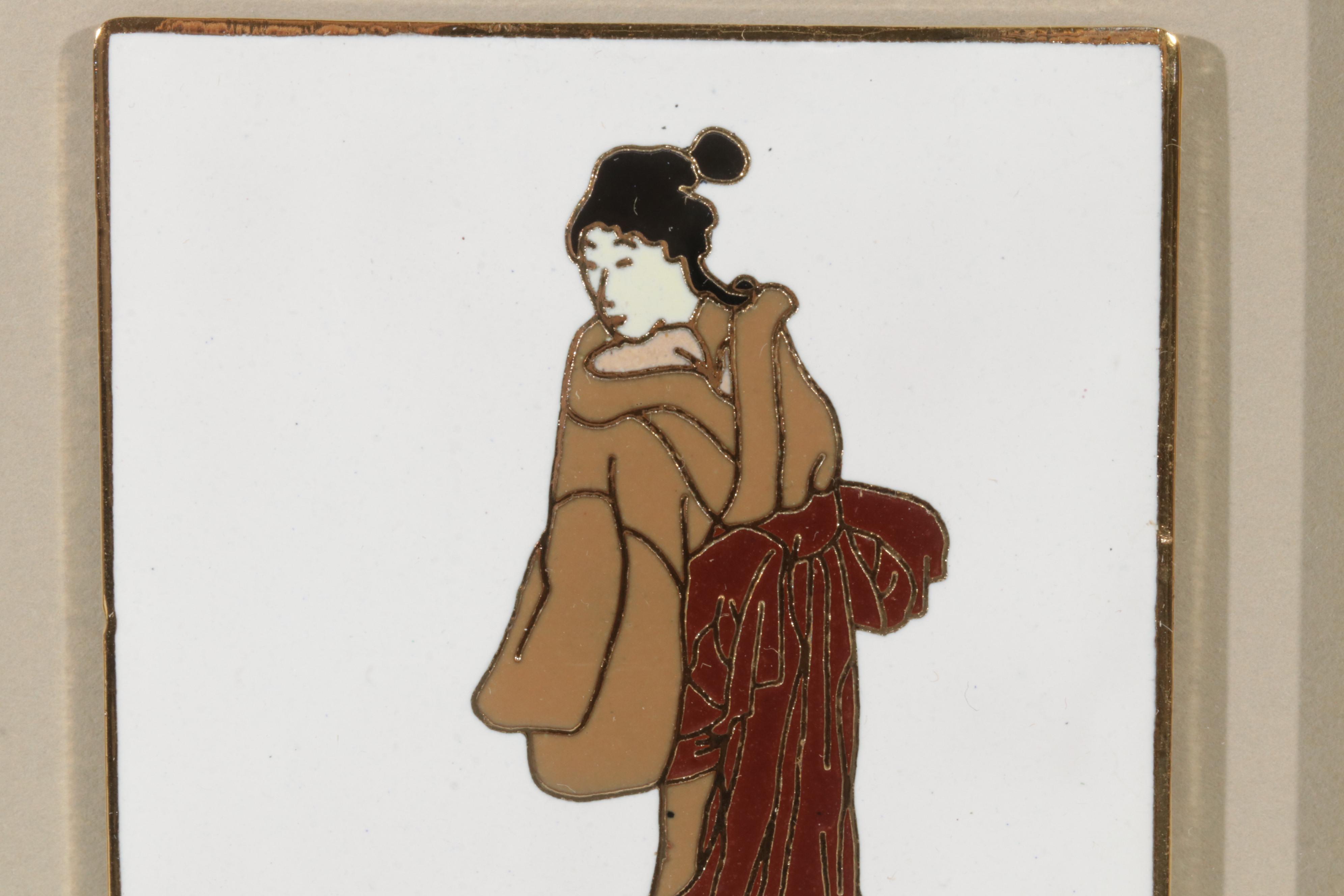 Harris G. Strong Inc. Hand-Painted Tiles of Japanese Figures | EBTH