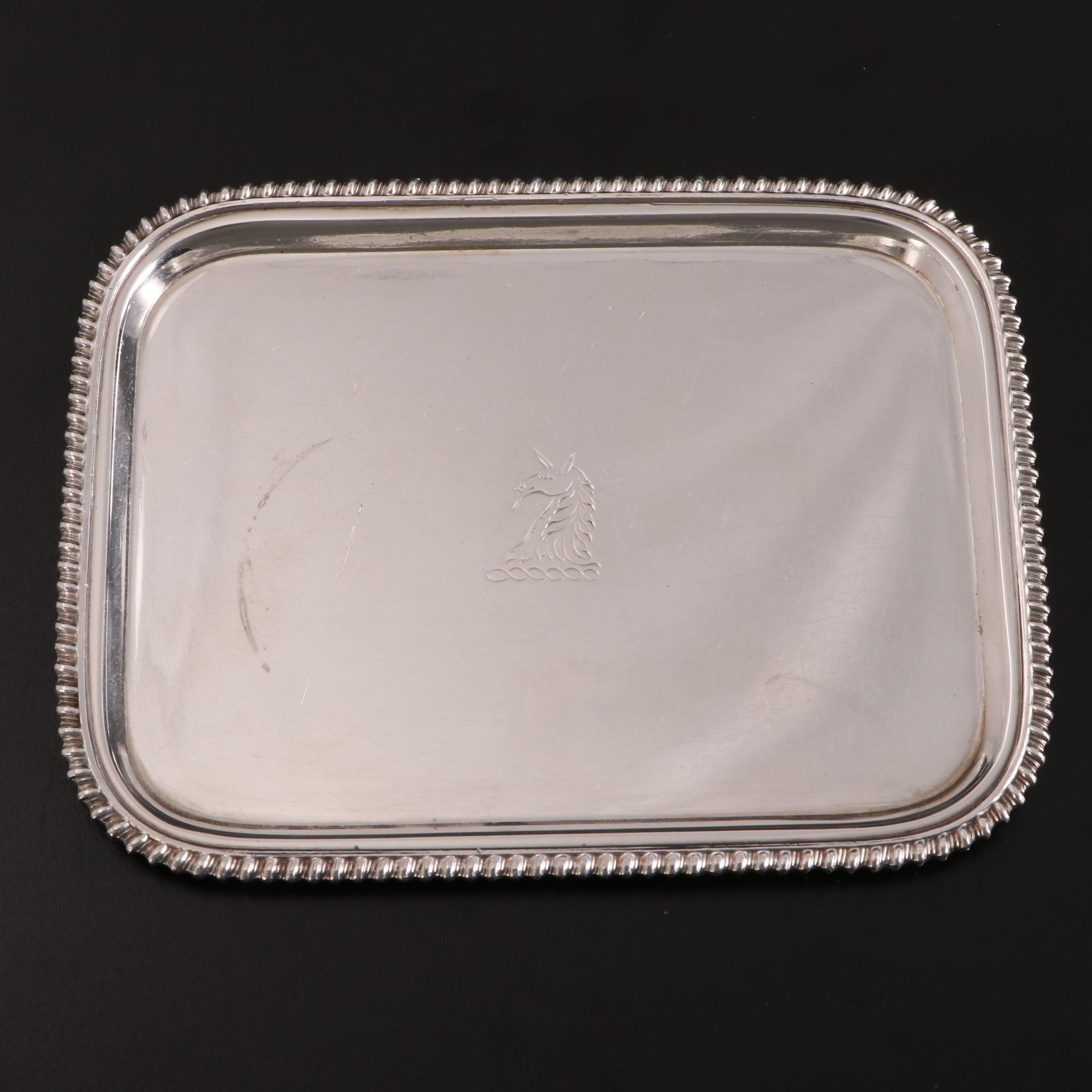 E.G Webster & Son Silver Plate Card Tray with Silver Plate Assortment ...