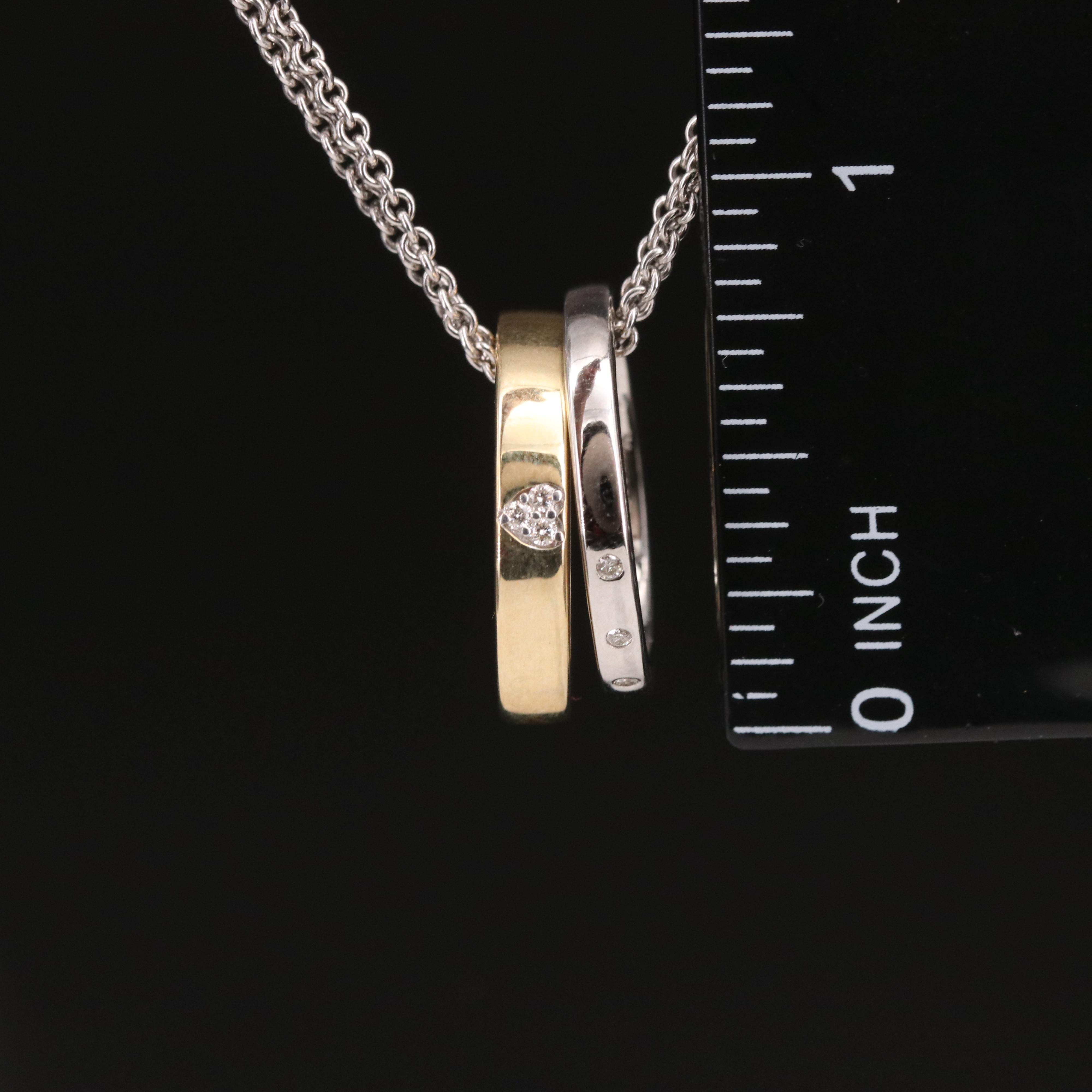 Sterling 10K Diamond Message Double Ring and Chains | EBTH