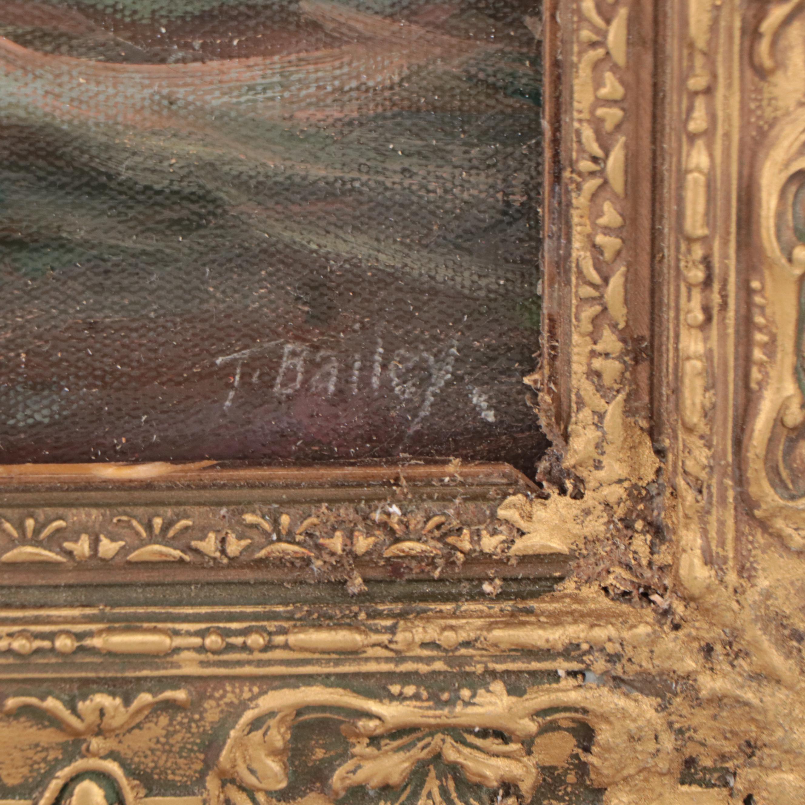 T. Bailey Oil Painting of Ship at Sea | EBTH