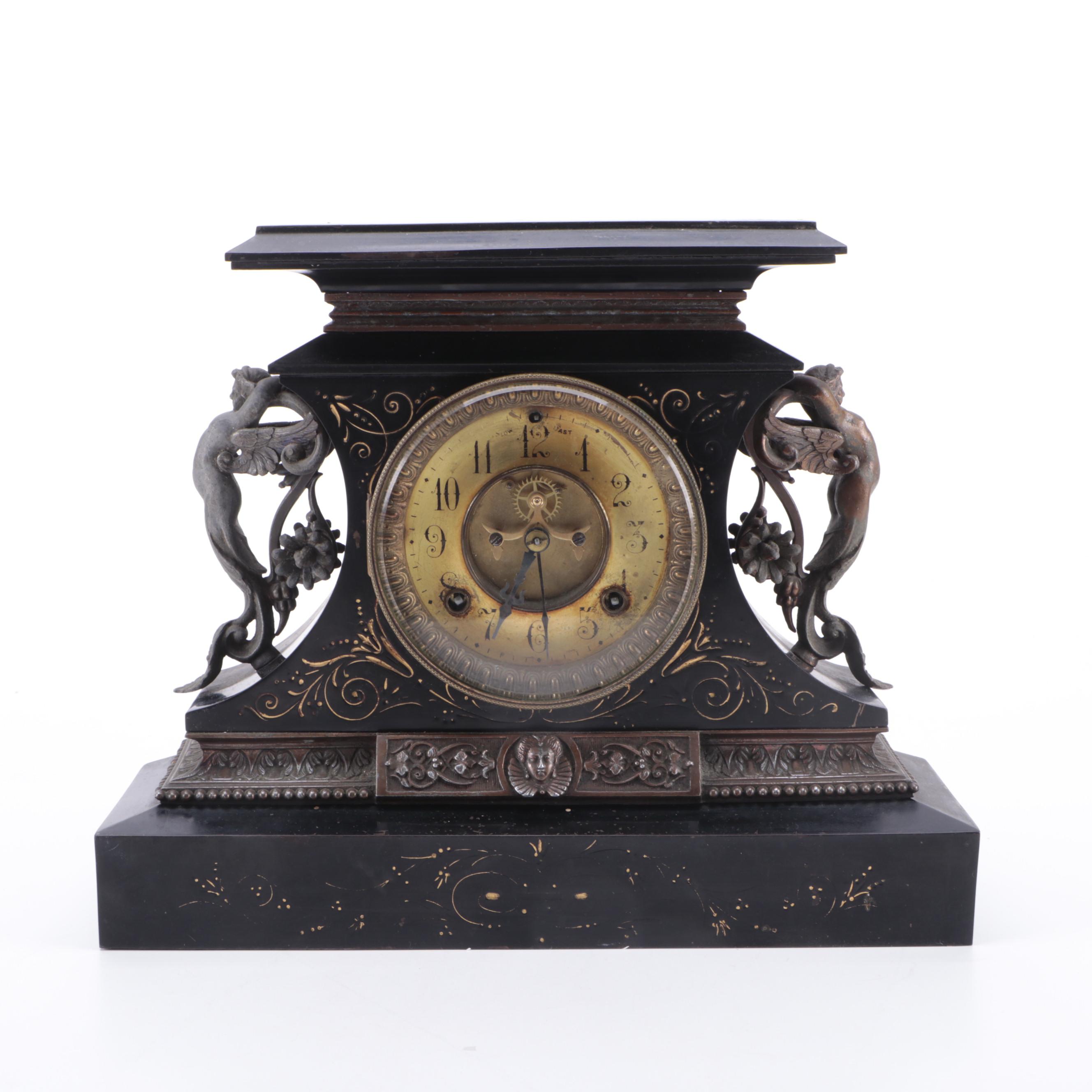 Ansonia Clock Co."Rosalind" Cast Iron Mantel Clock, Late 19th Century ...