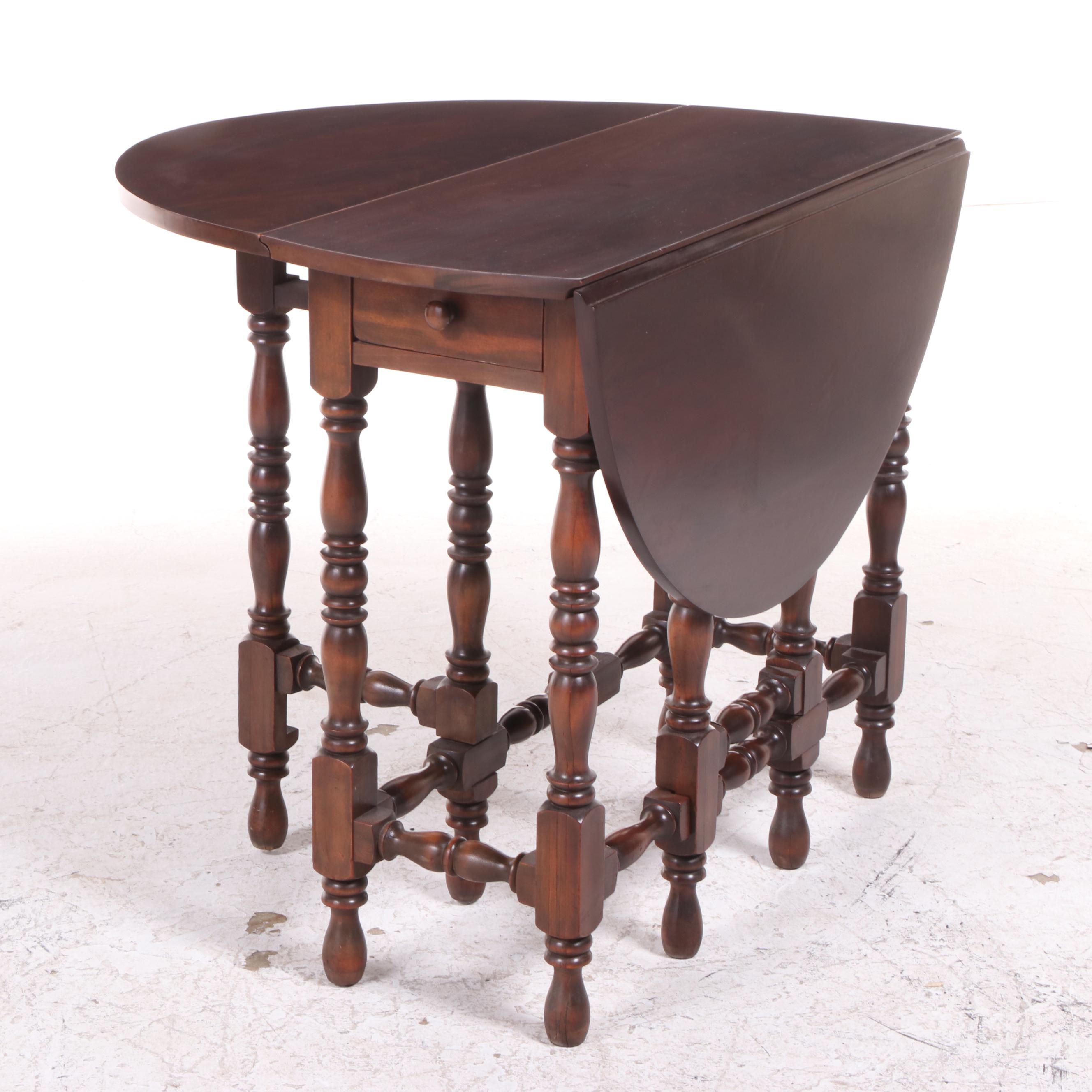 William and Mary Style Cherrywood Gate-Leg Table | EBTH