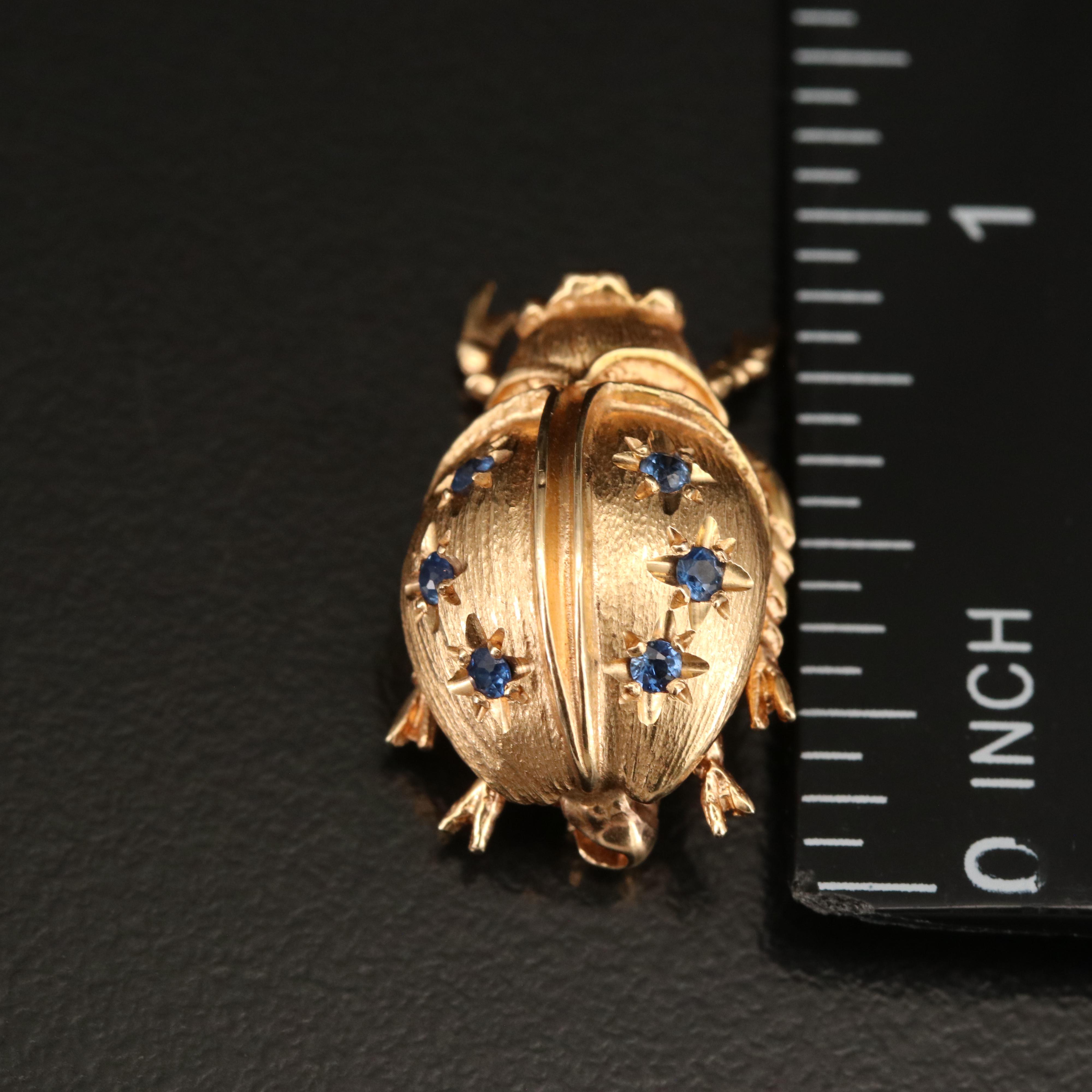 14K Sapphire Ladybug Brooch | EBTH