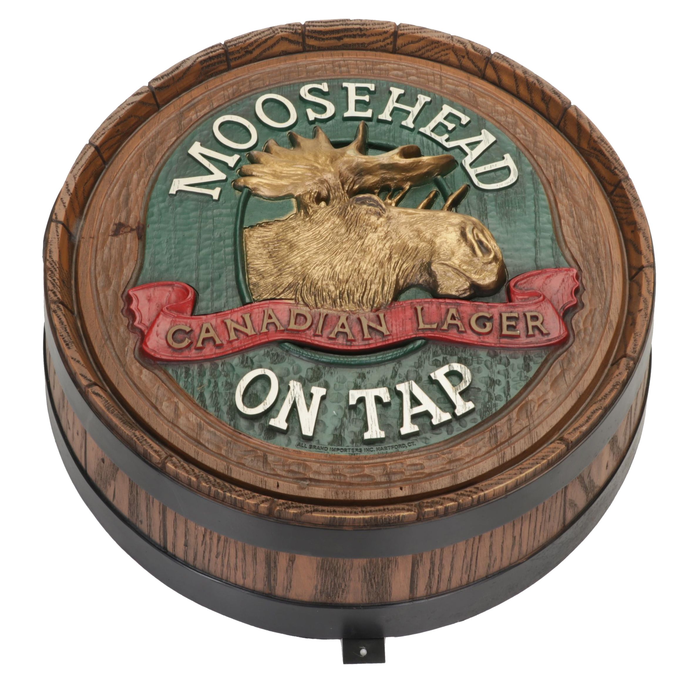 Moosehead Canadian Lager Beer Barrel Bar Sign | EBTH