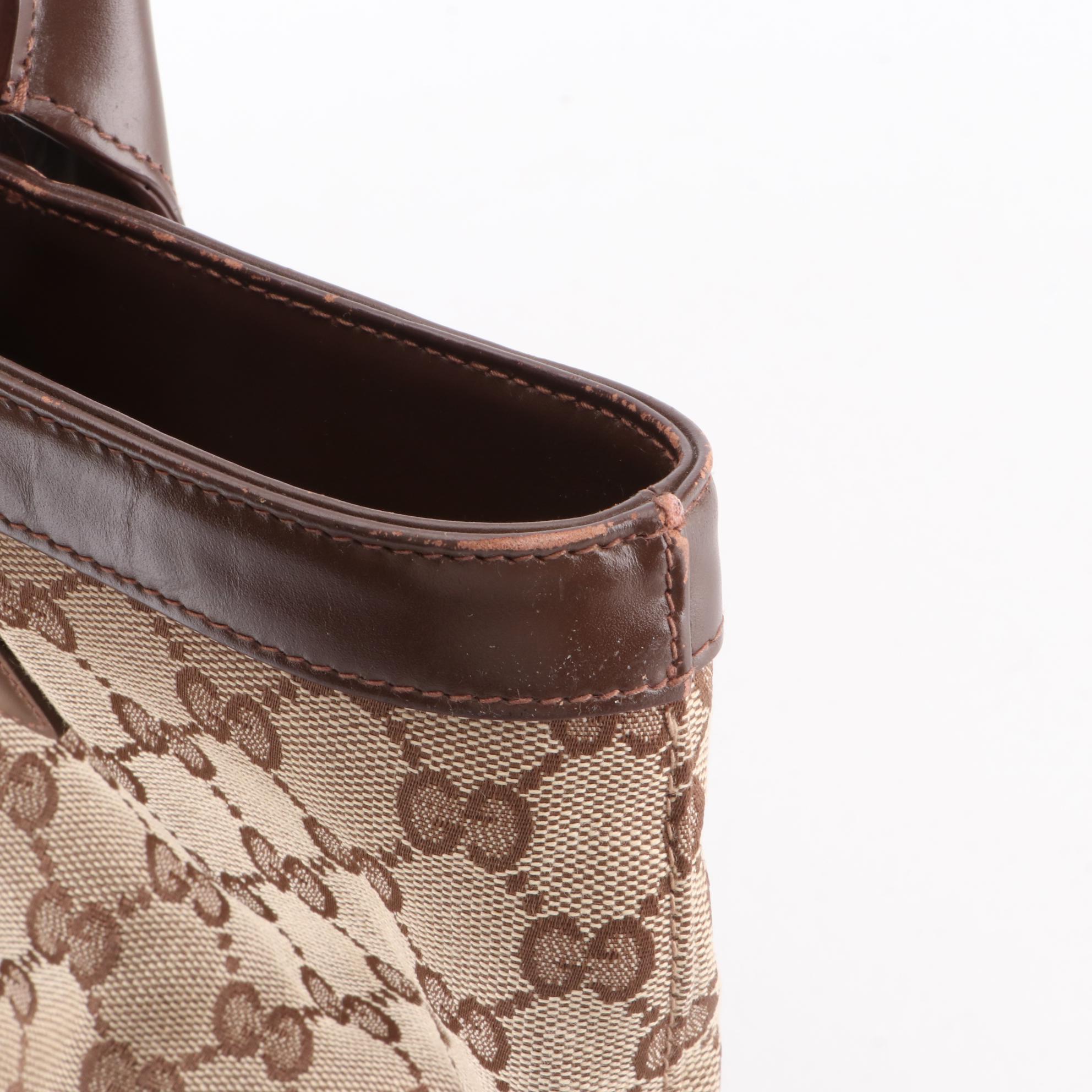 Gucci Vertical Tote Bag in GG Canvas and Leather Trim | EBTH