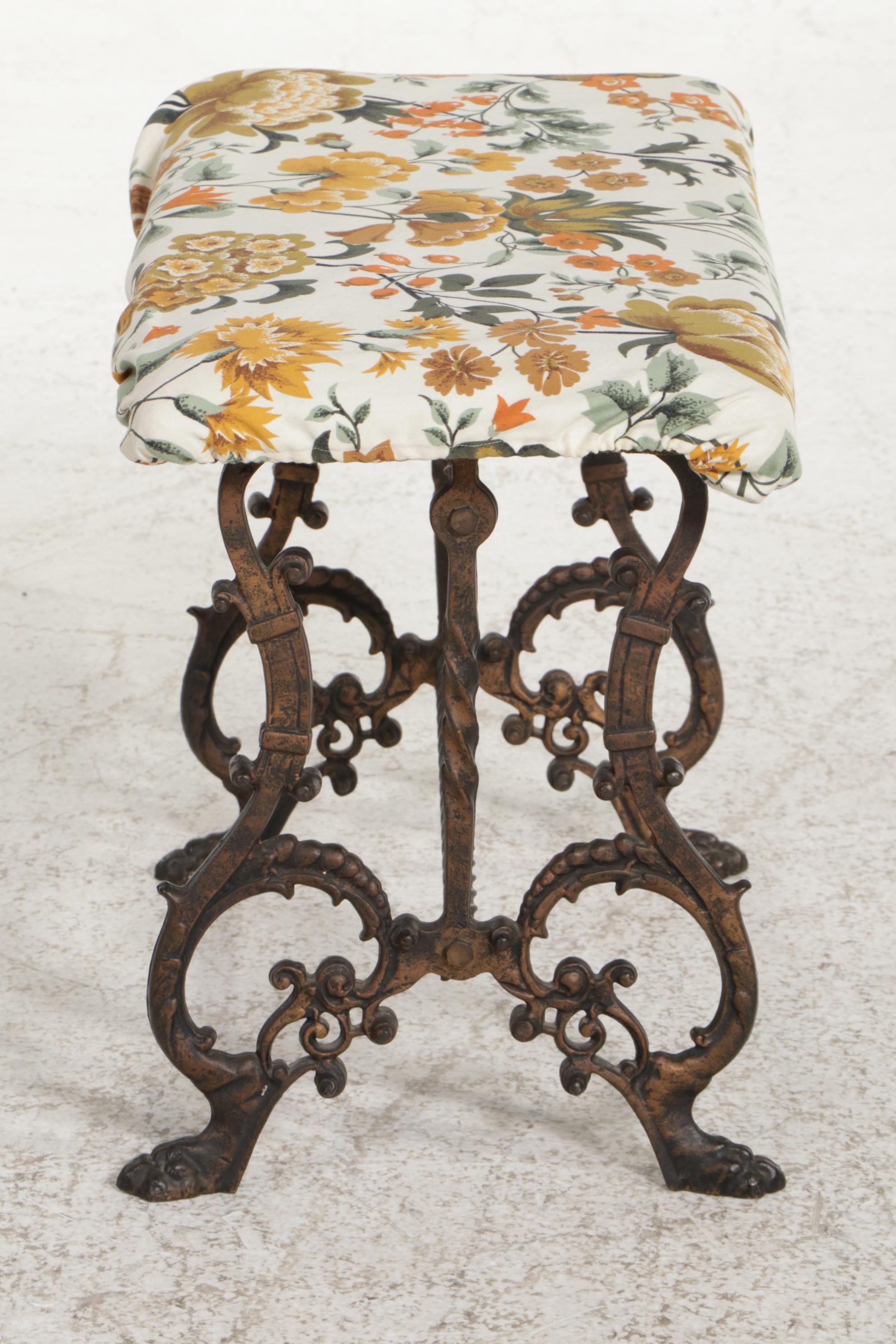 Victorian Cast Iron Piano Bench, Late 19th Century | EBTH