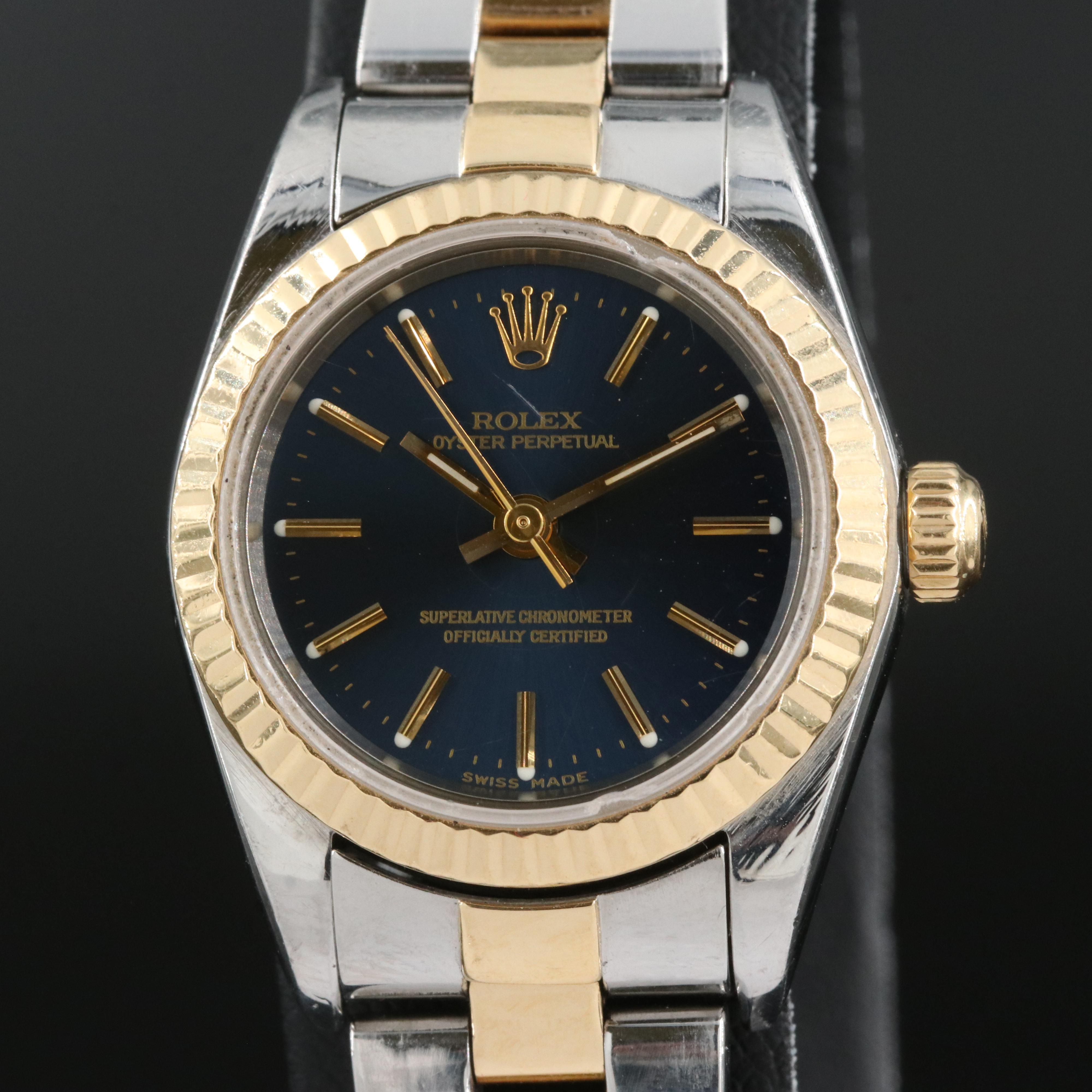 2001 Rolex Oyster Perpetual Blue Dial Wristwatch | EBTH