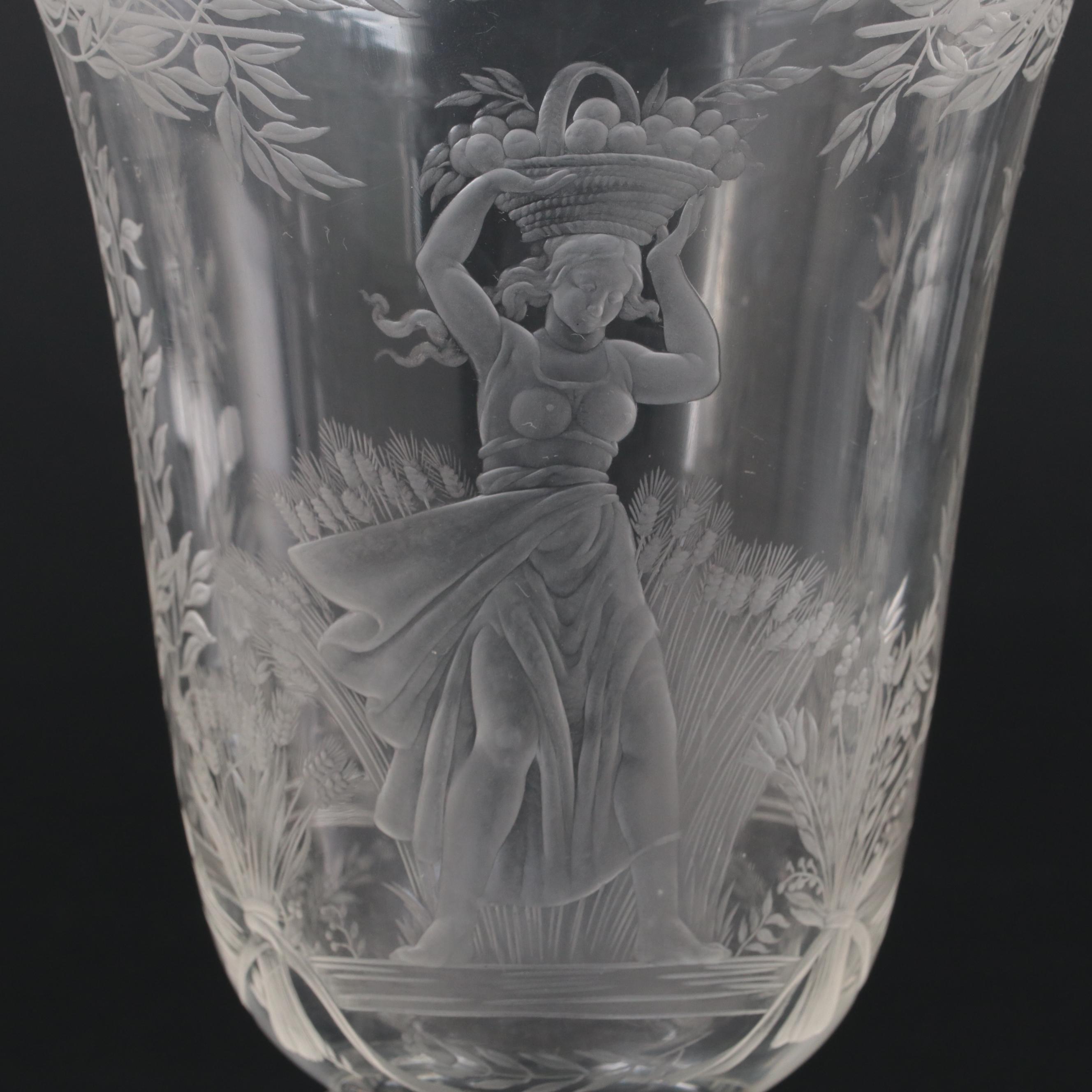 Josef Drahoňovský and Other Figural Cut and Engraved Czech Crystal ...