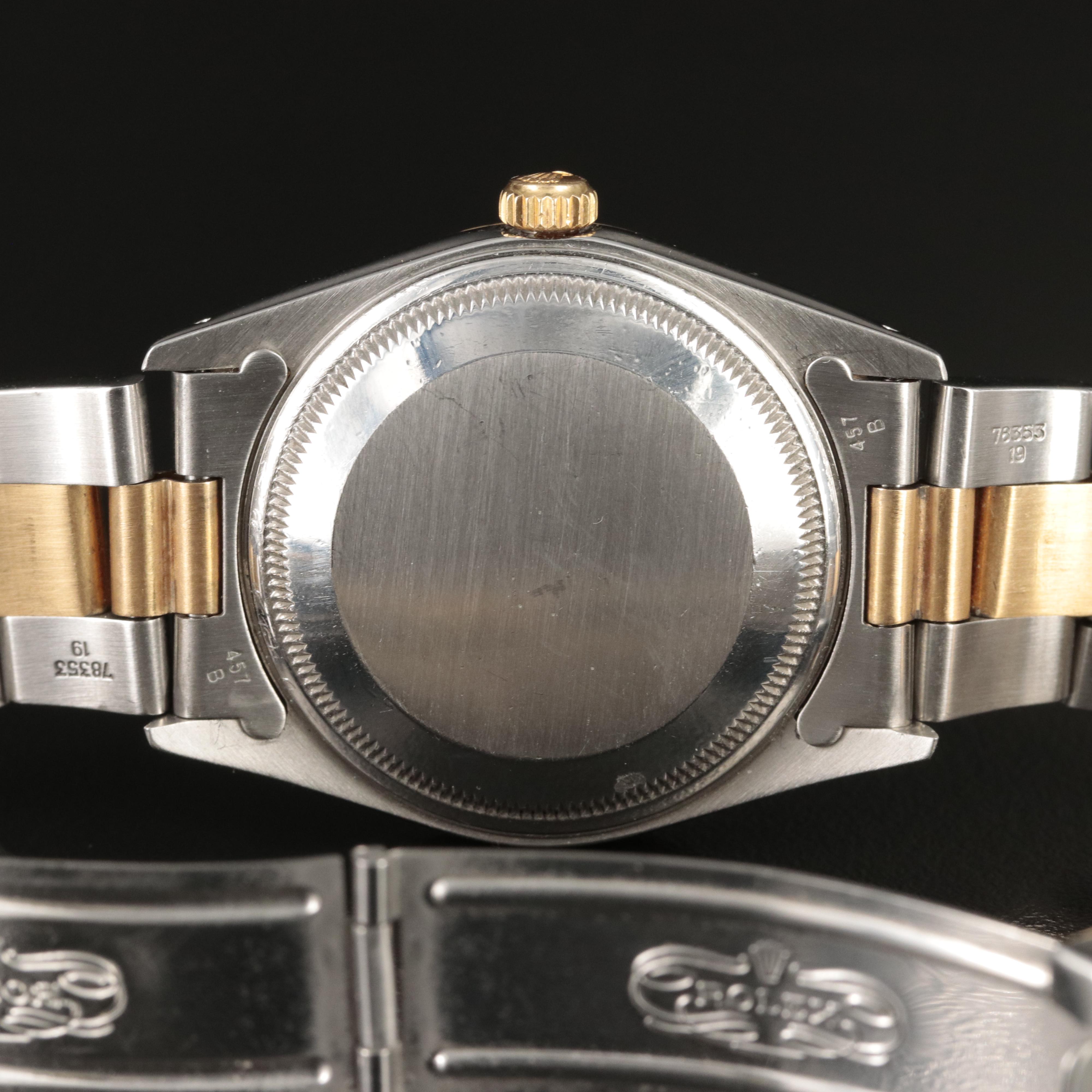 1990 Rolex Oyster Perpetual Date 18K and Stainless Steel Wristwatch | EBTH