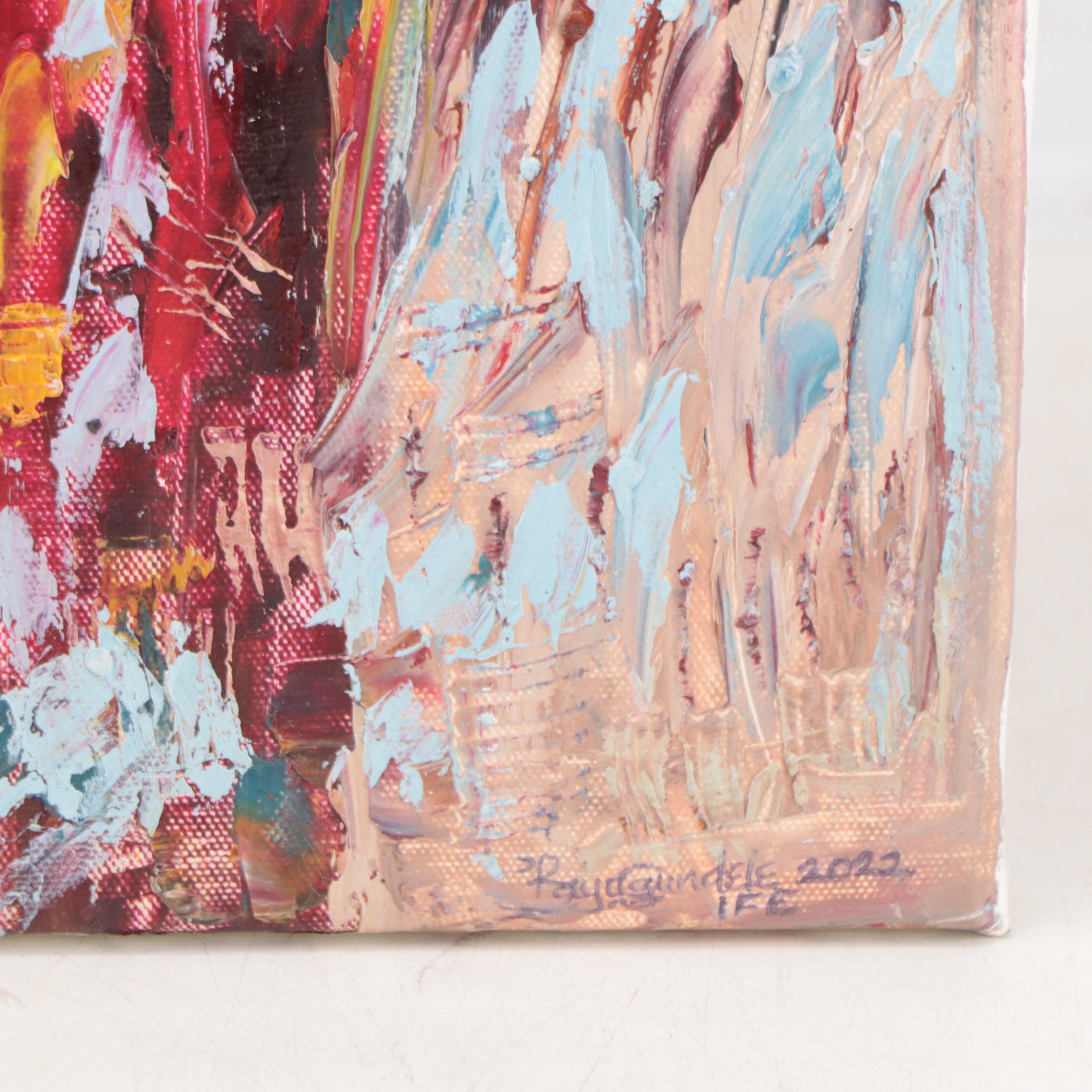 Bayo Ogundele Oil Painting "After Today's Work," 2022 | EBTH