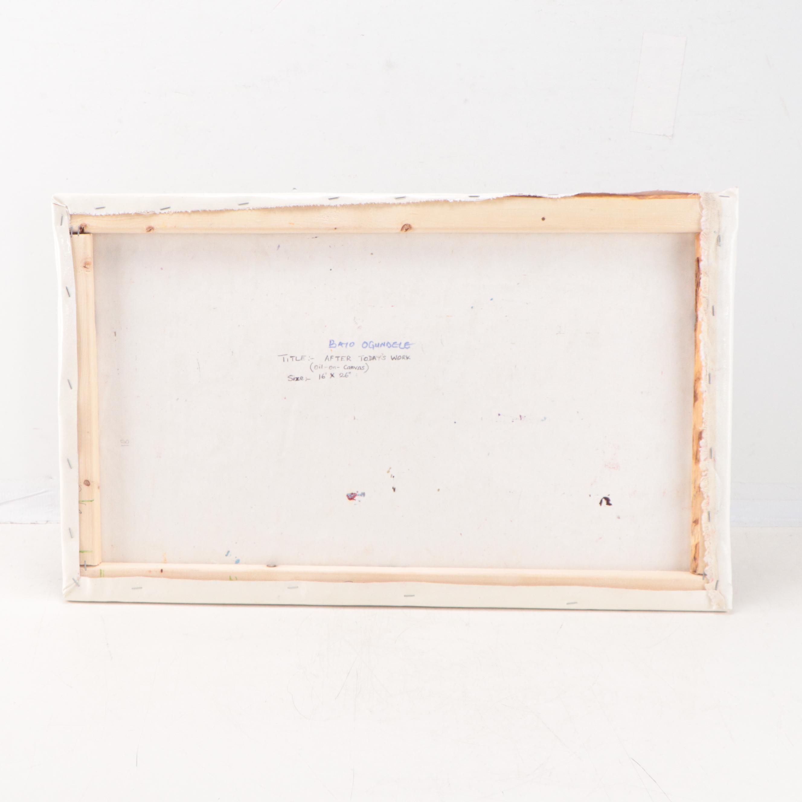 Bayo Ogundele Oil Painting "After Today's Work," 2022 | EBTH