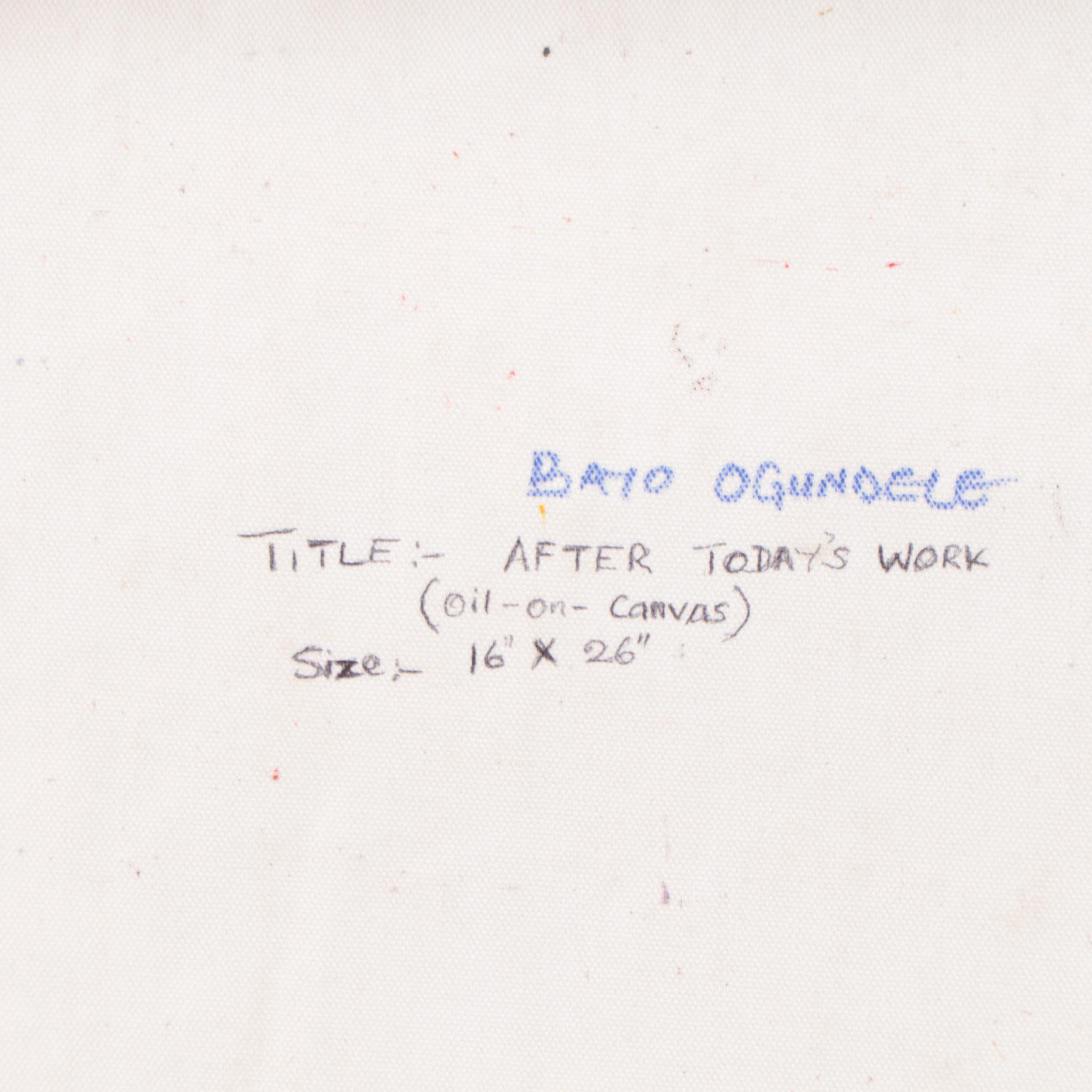 Bayo Ogundele Oil Painting "After Today's Work," 2022 | EBTH