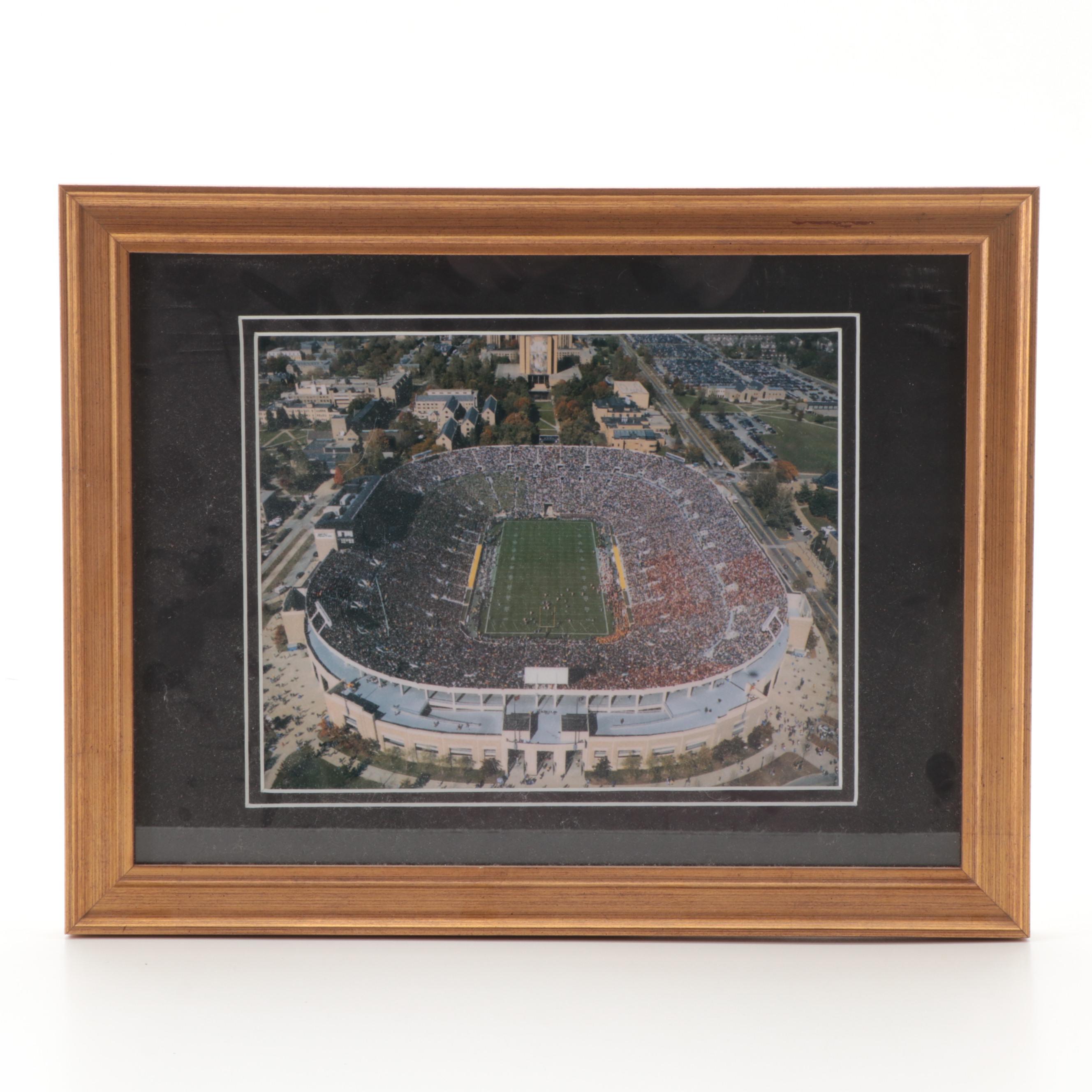 Notre Dame Memorabilia With Framed Stadium, Head Coaches and 1975 Team ...
