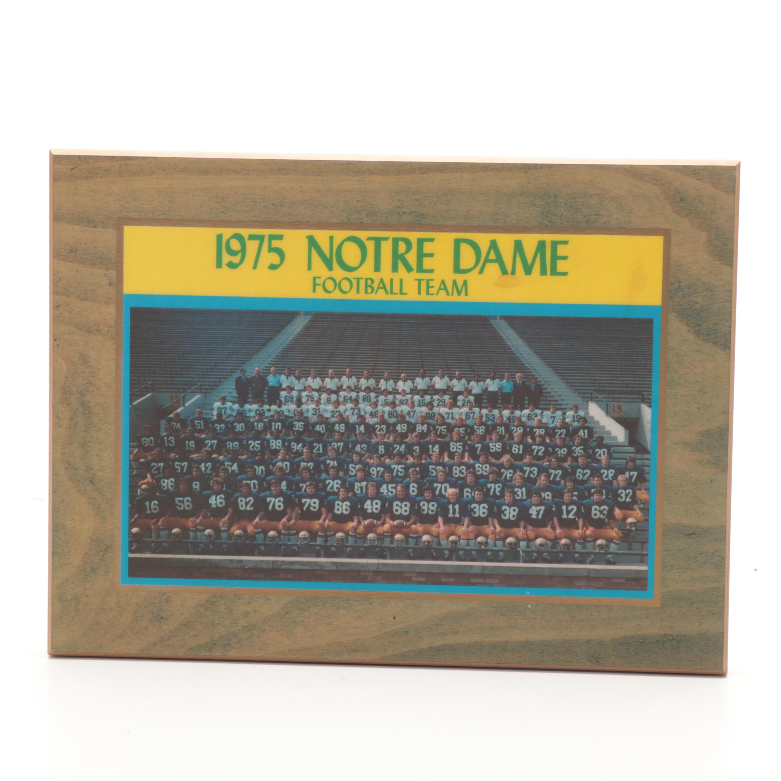 Notre Dame Memorabilia With Framed Stadium, Head Coaches and 1975 Team ...