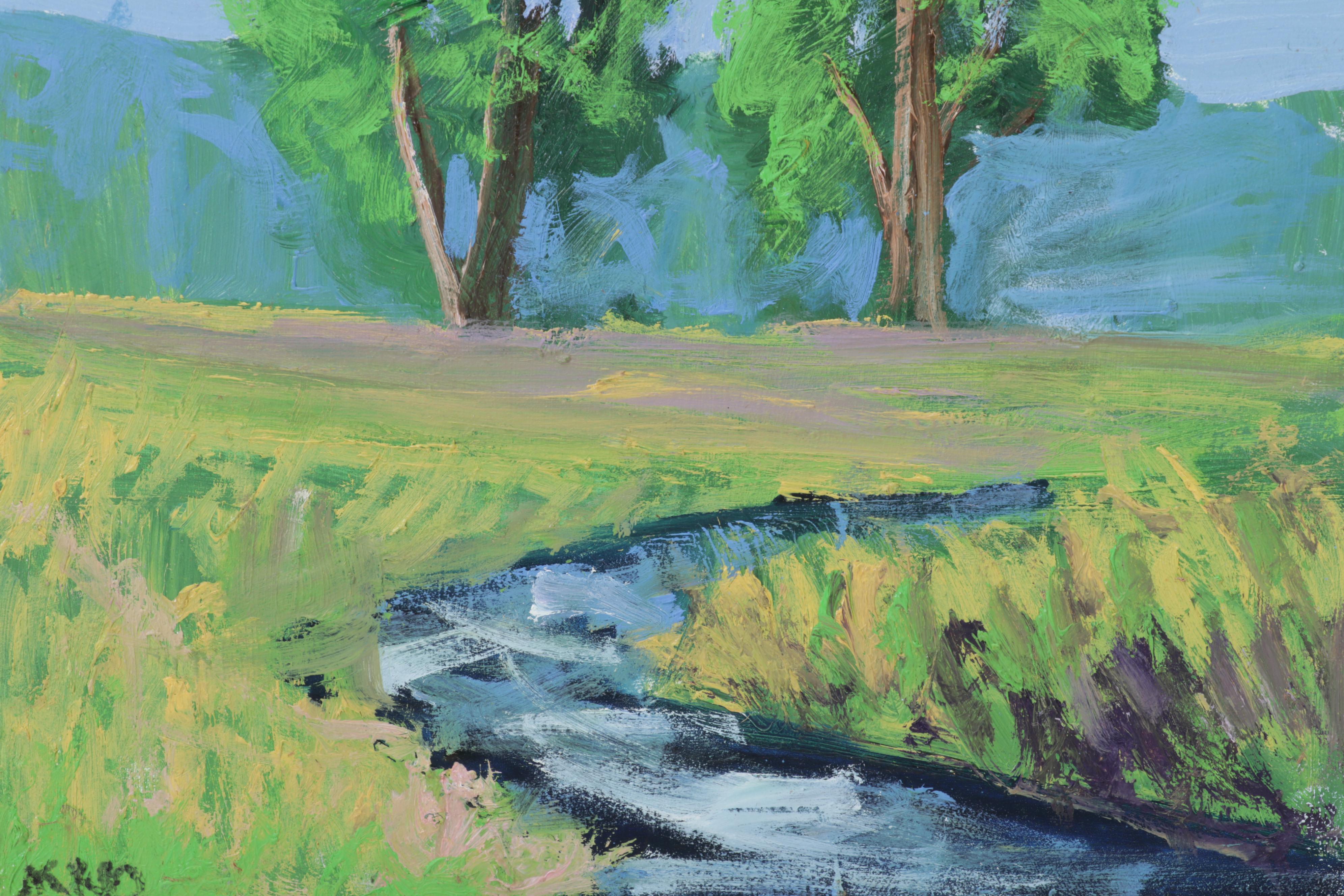 Kenneth R. Burnside Oil Painting of Pastoral Creekside, 21st Century | EBTH