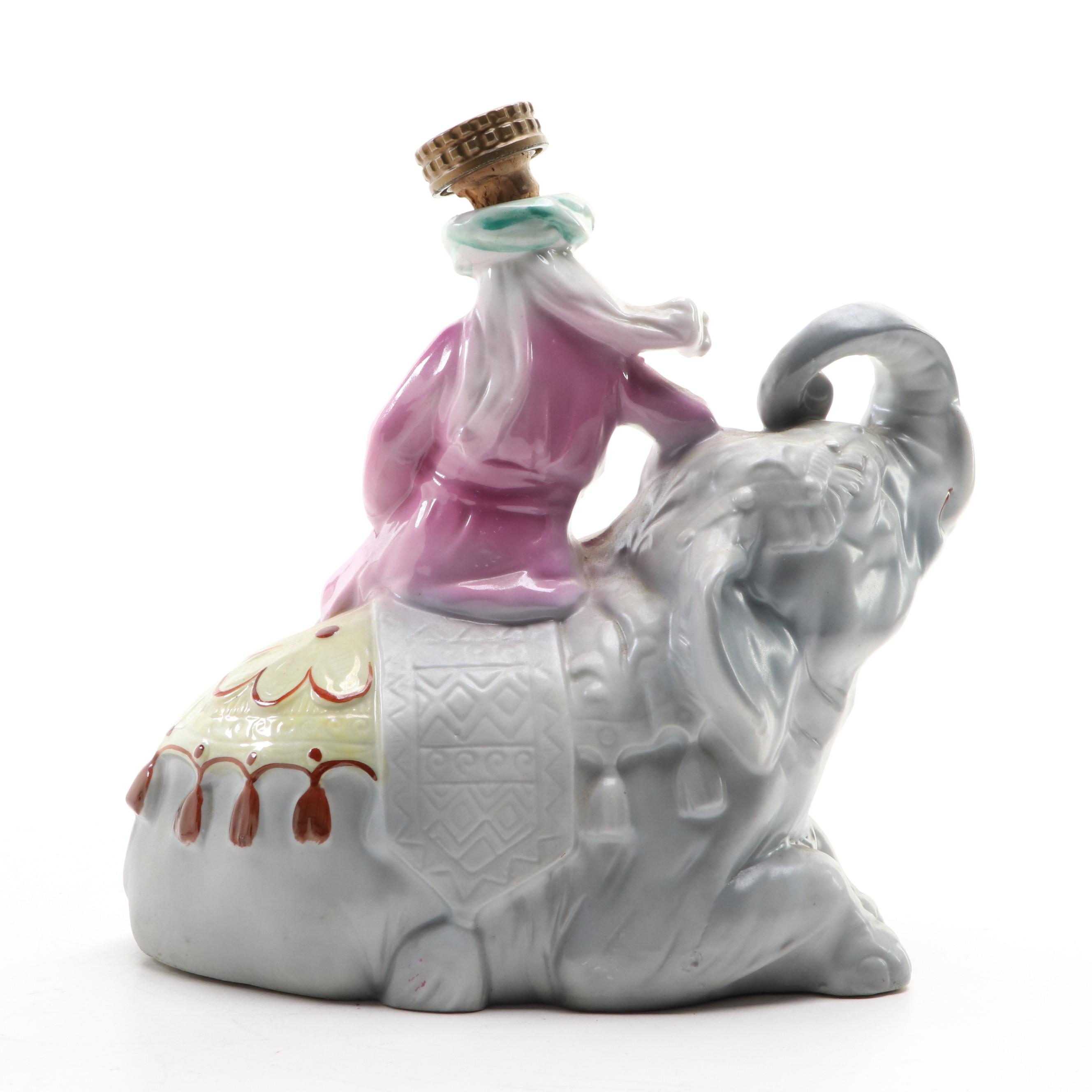 German Porcelain Sultan Riding an Elephant German Decanter | EBTH
