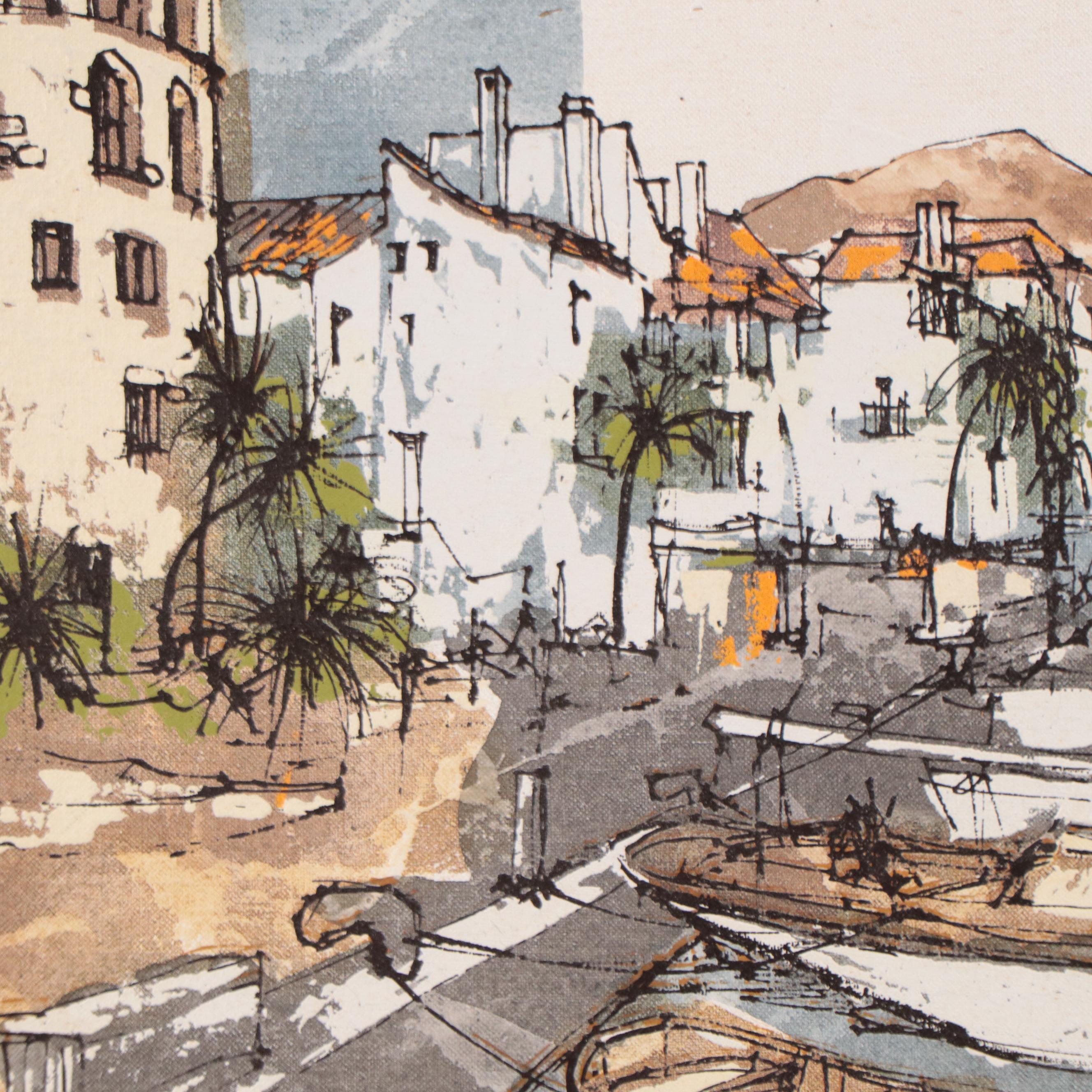 Cityscape Serigraph After Bernard Dufour, Circa 1970 | EBTH