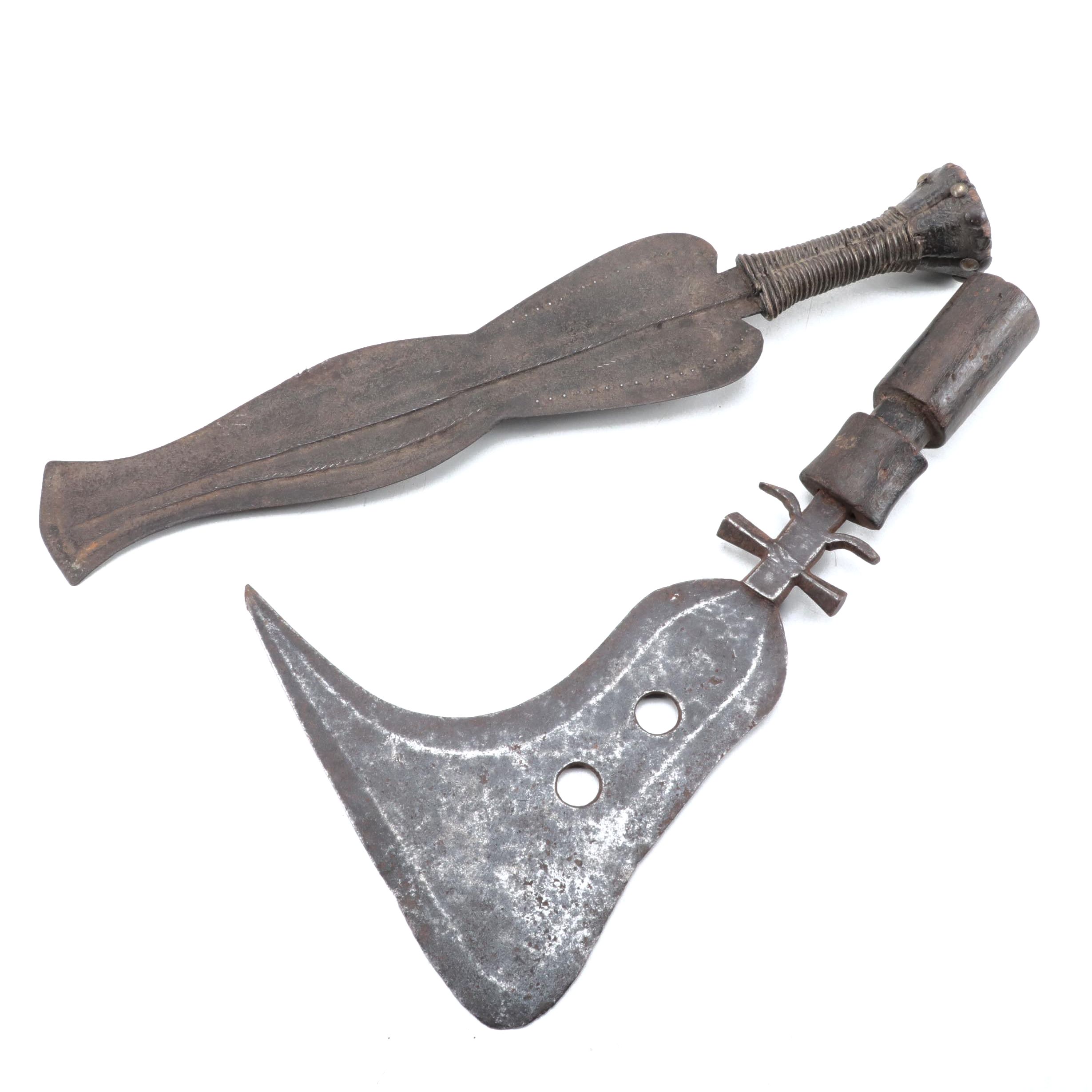 African Hand-Crafted Mongo and Mangbetu Trumbash Knives | EBTH