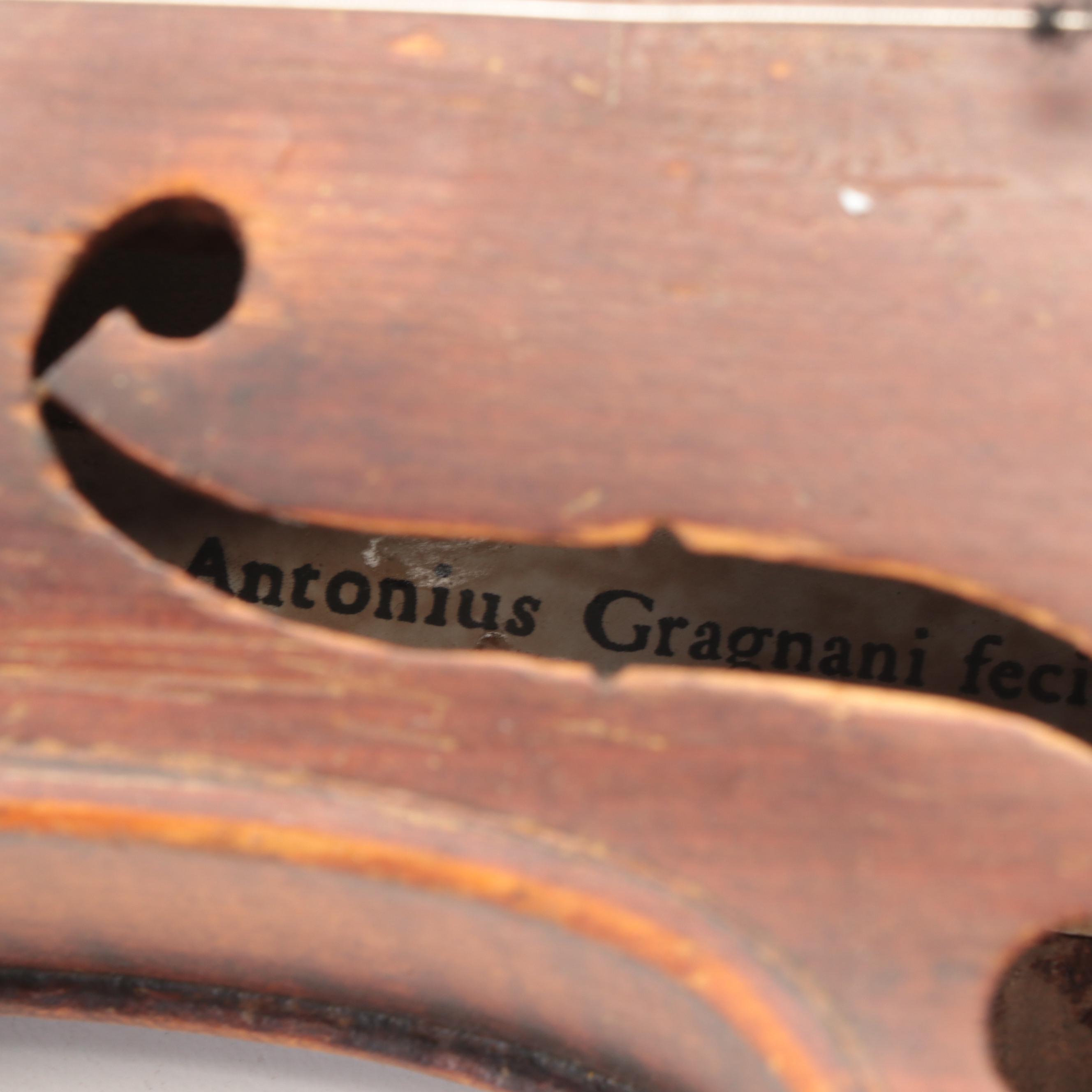 Reproduction Antonius Gragnani Violin with Carved Lion Scroll | EBTH