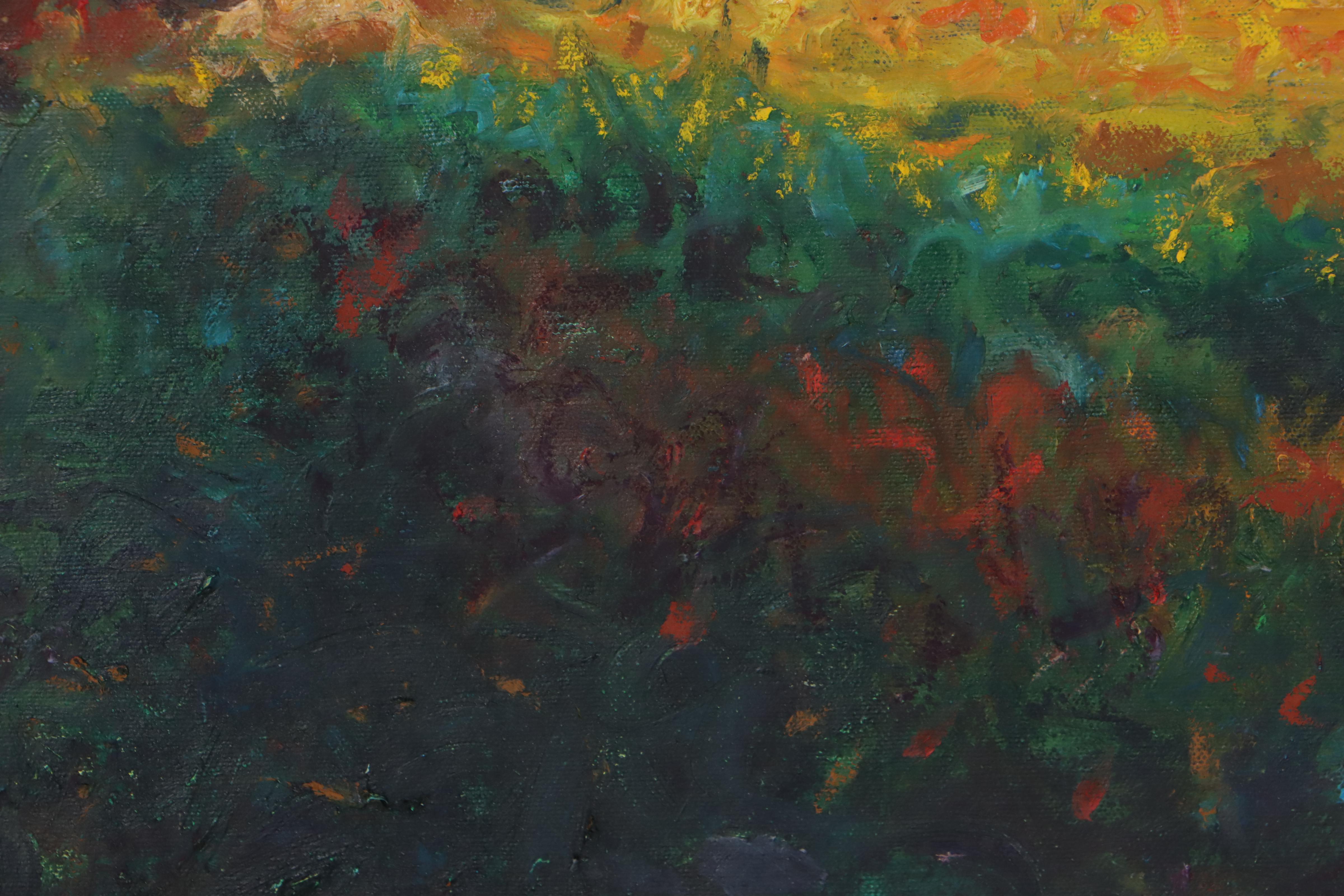 Attributed to M. Katherine Hurley Landscape Oil Painting of Meadow | EBTH