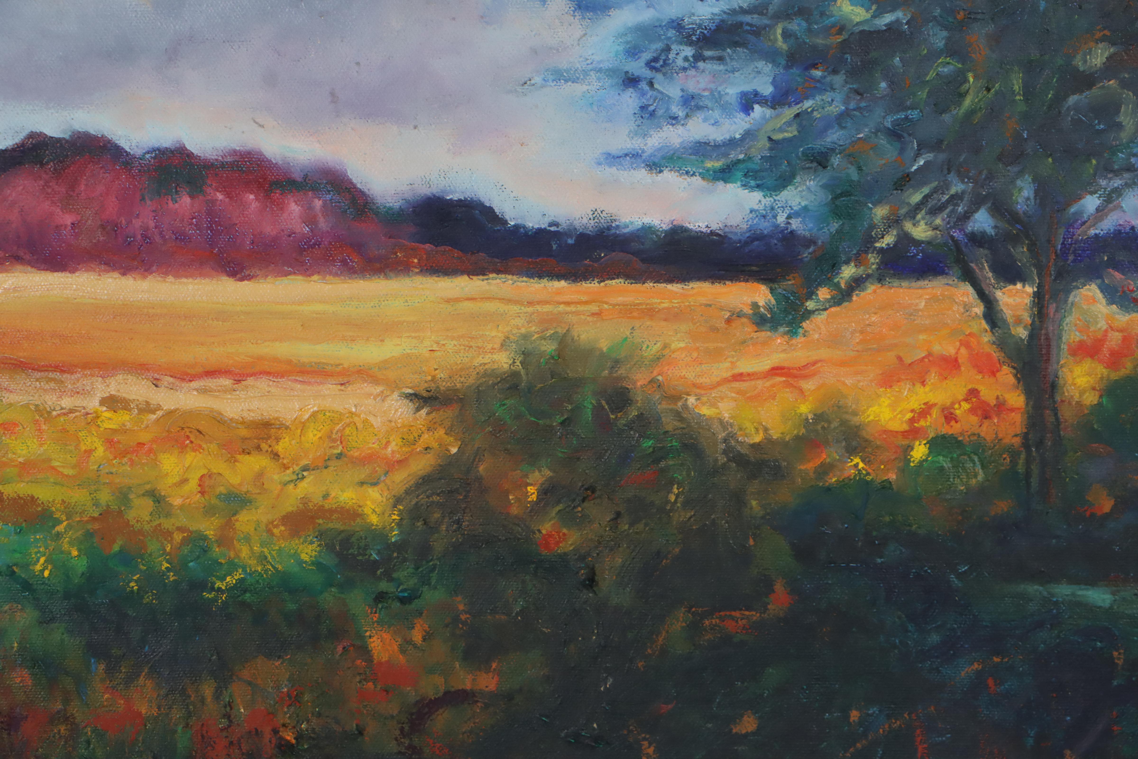 Attributed to M. Katherine Hurley Landscape Oil Painting of Meadow | EBTH