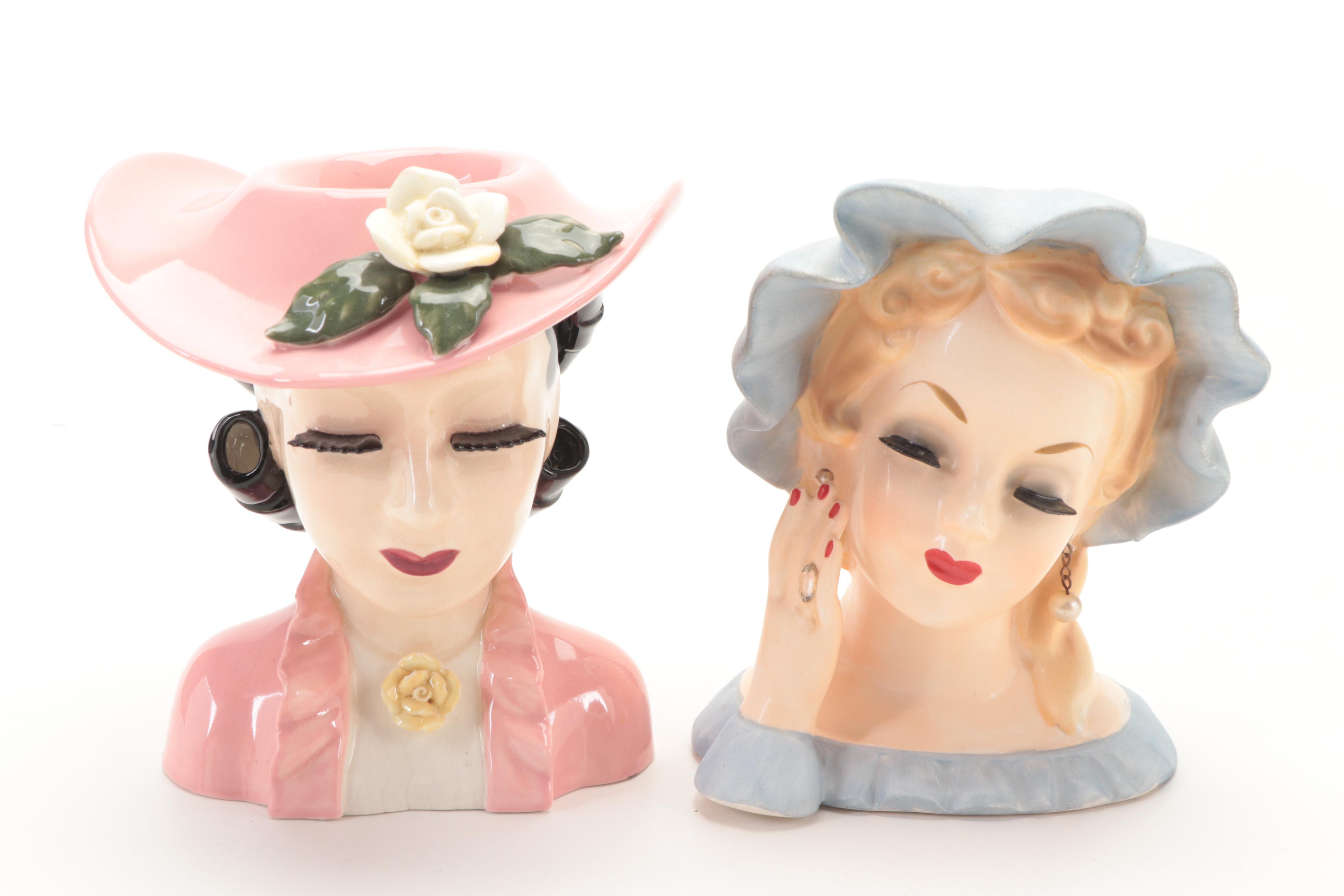 Dorothy Kindell Pottery, Napcoware and Other Ceramic Lady Head Vases ...