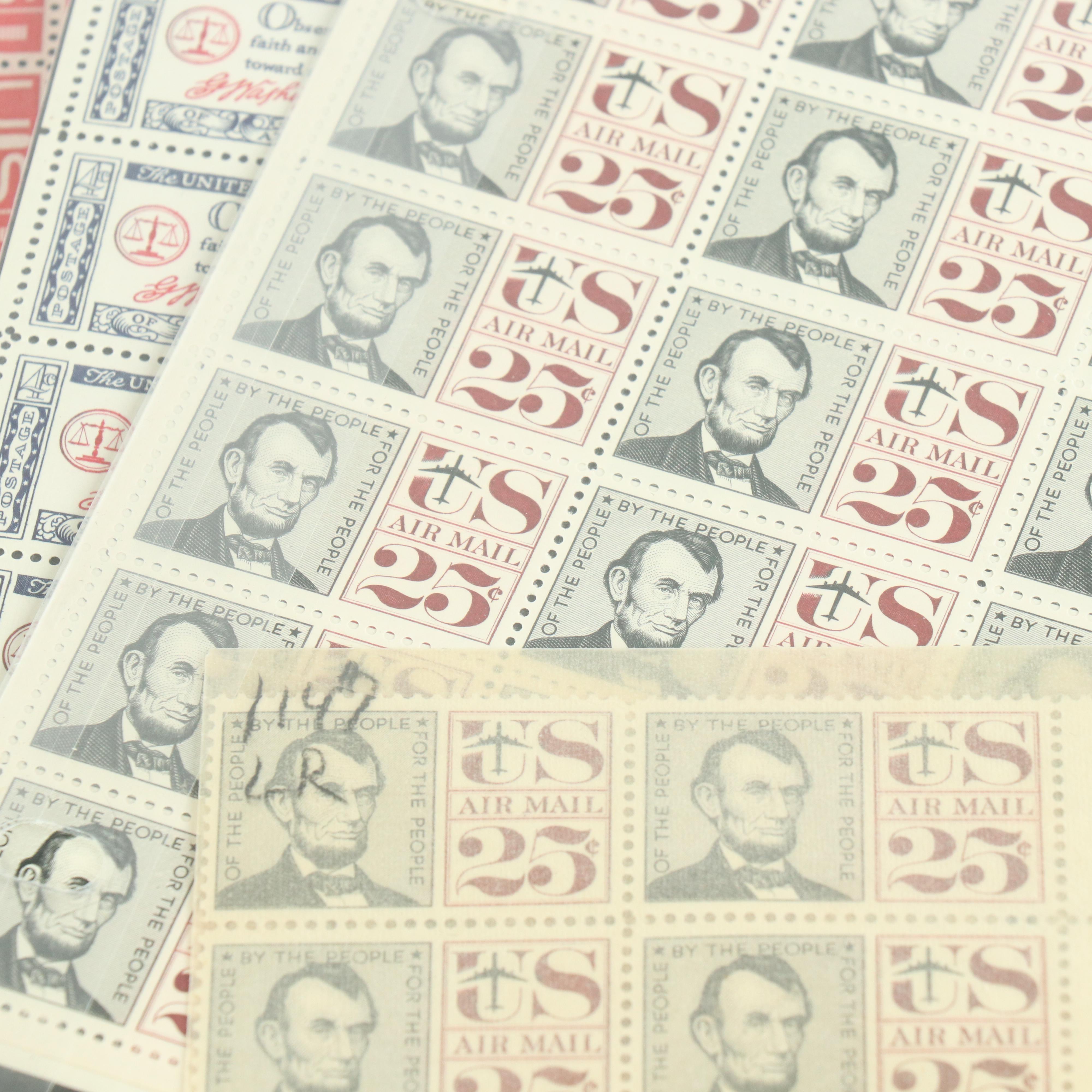 Sixty-Eight Vintage U.S. Postage Stamp Sheets | EBTH