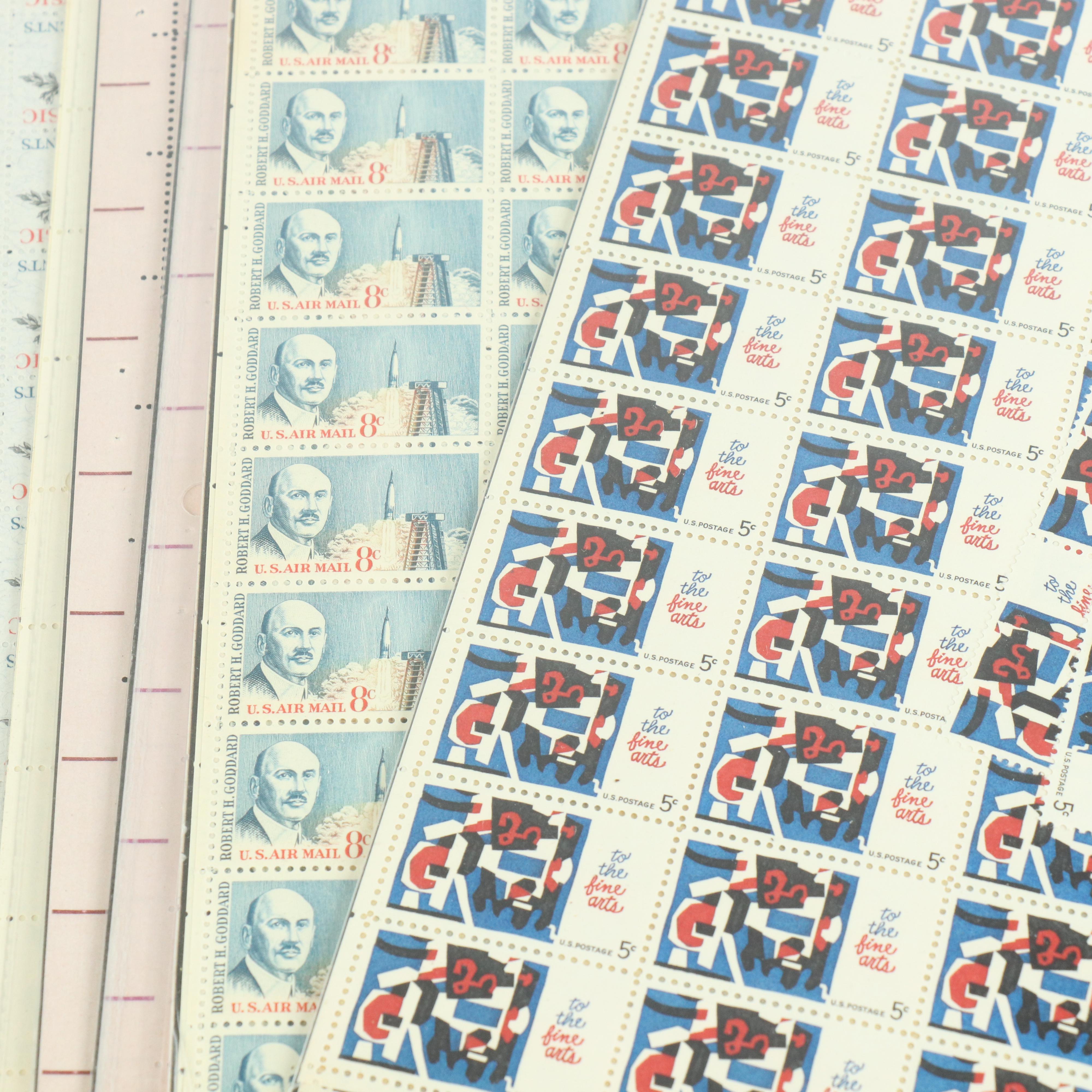 Fifty-Five Vintage U.S. Postage Stamp Sheets | EBTH